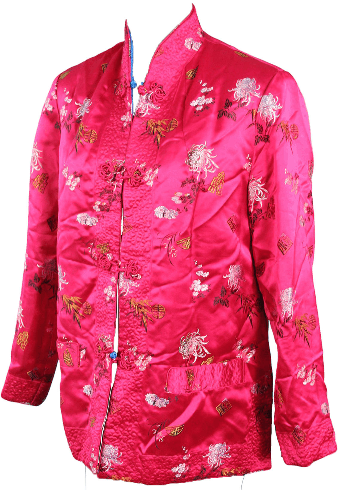 Vintage 90’s Pink Blue and Gold Satin Reversible Coat | Shop THRILLING