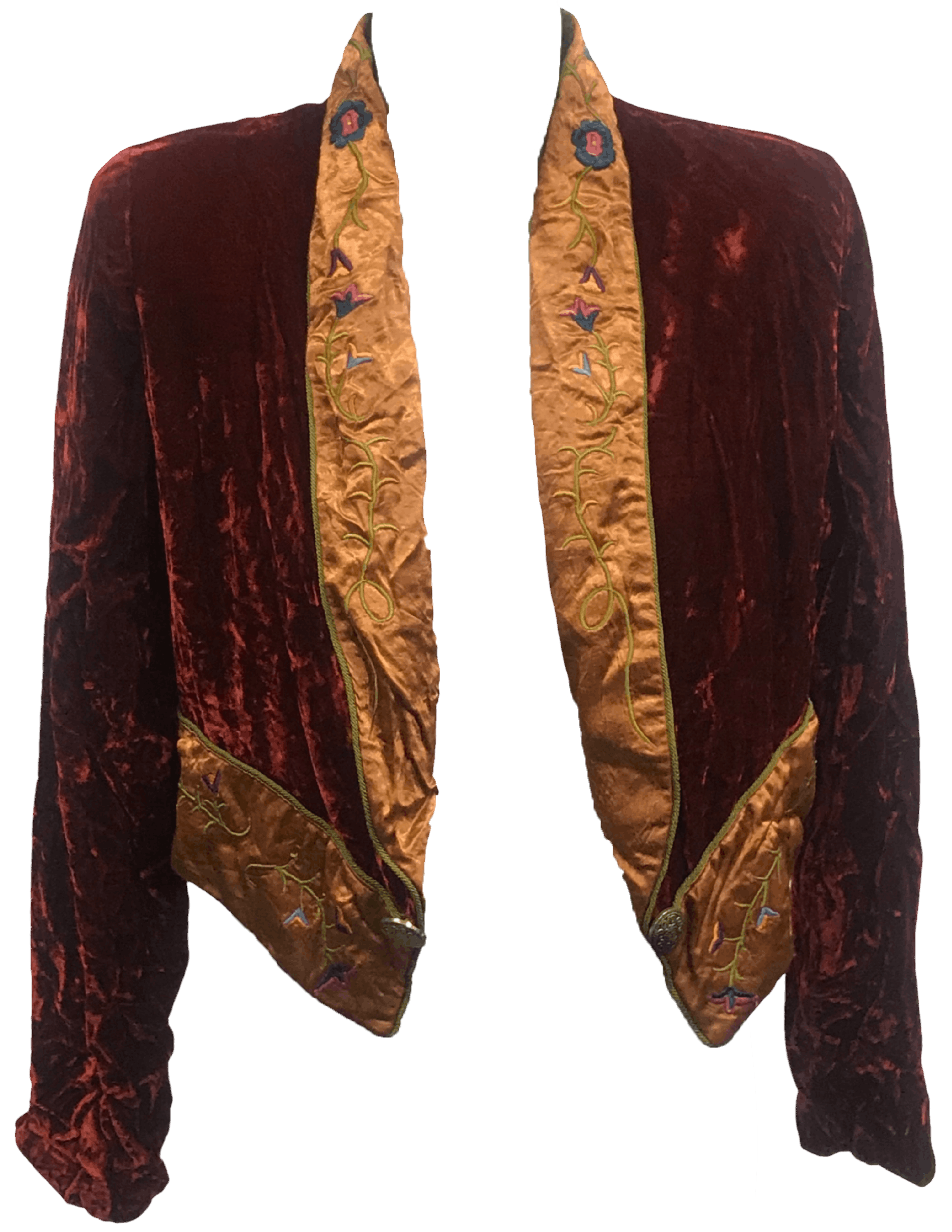 Vintage Burgundy Crushed Velvet Bolero Jacket by The Cadillac Cowgirl ...
