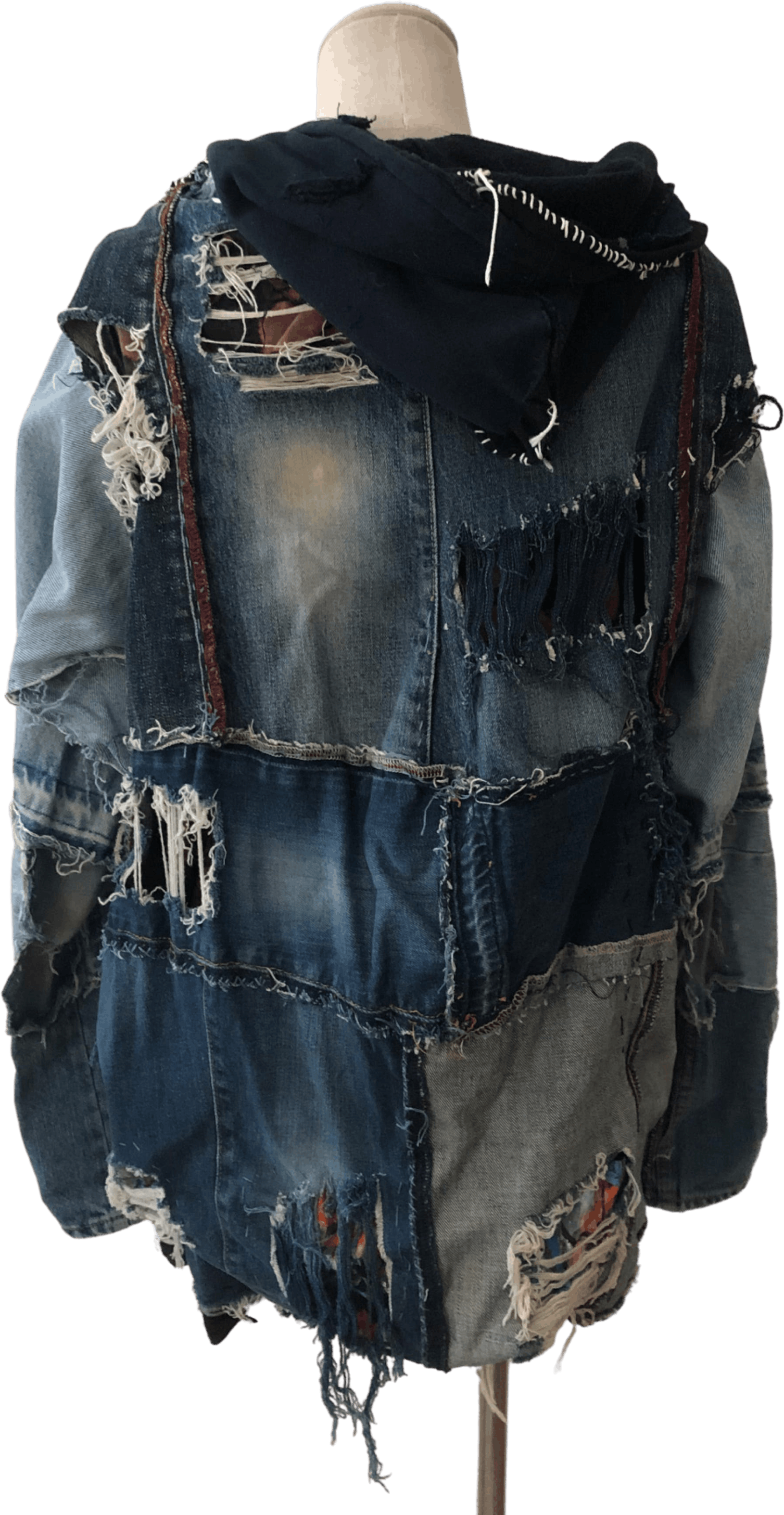 Repurposed Patchwork Denim Jacket with Vintage T-Shirt Lining | Shop ...