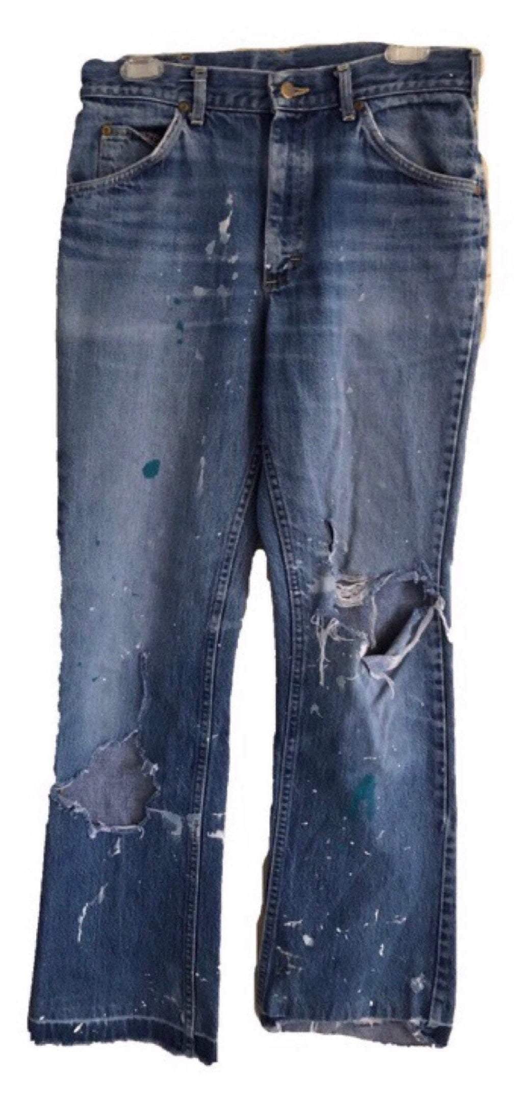 Vintage Ripped Knees Missing Pocket Tattered Jeans by Lee | Shop THRILLING