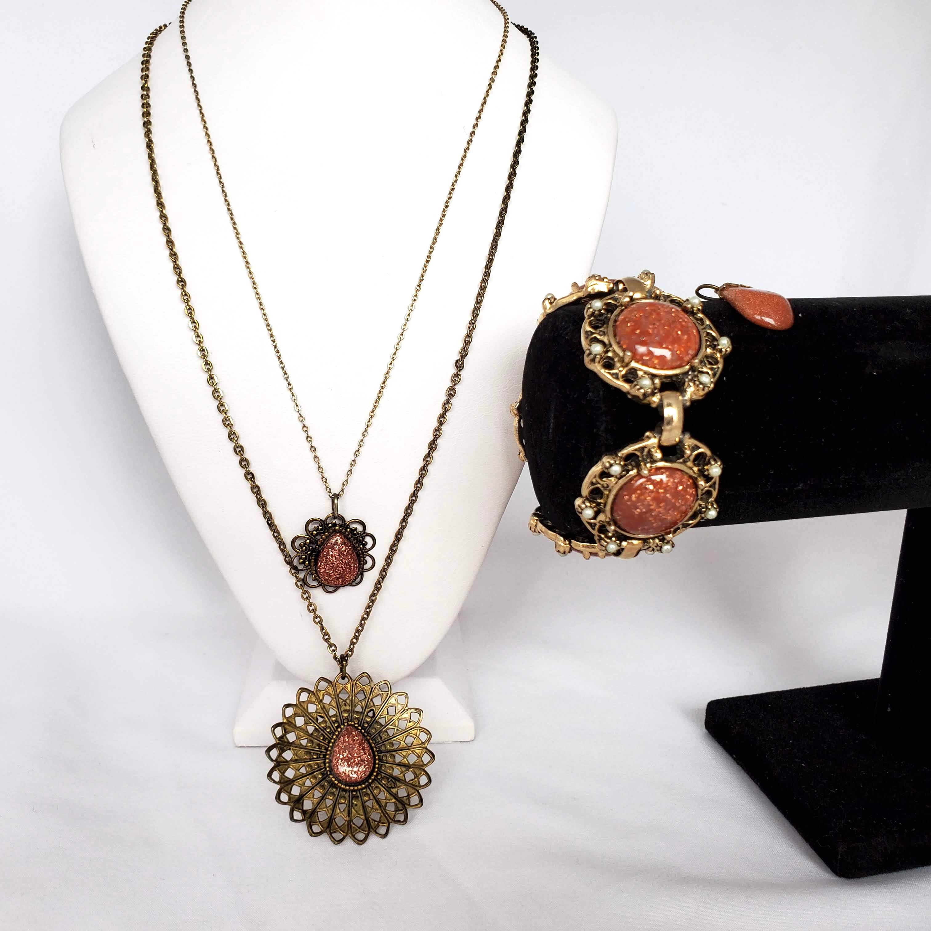 Vintage 70s/80s Four Pieces Of Goldstone Jewelry | Shop THRILLING