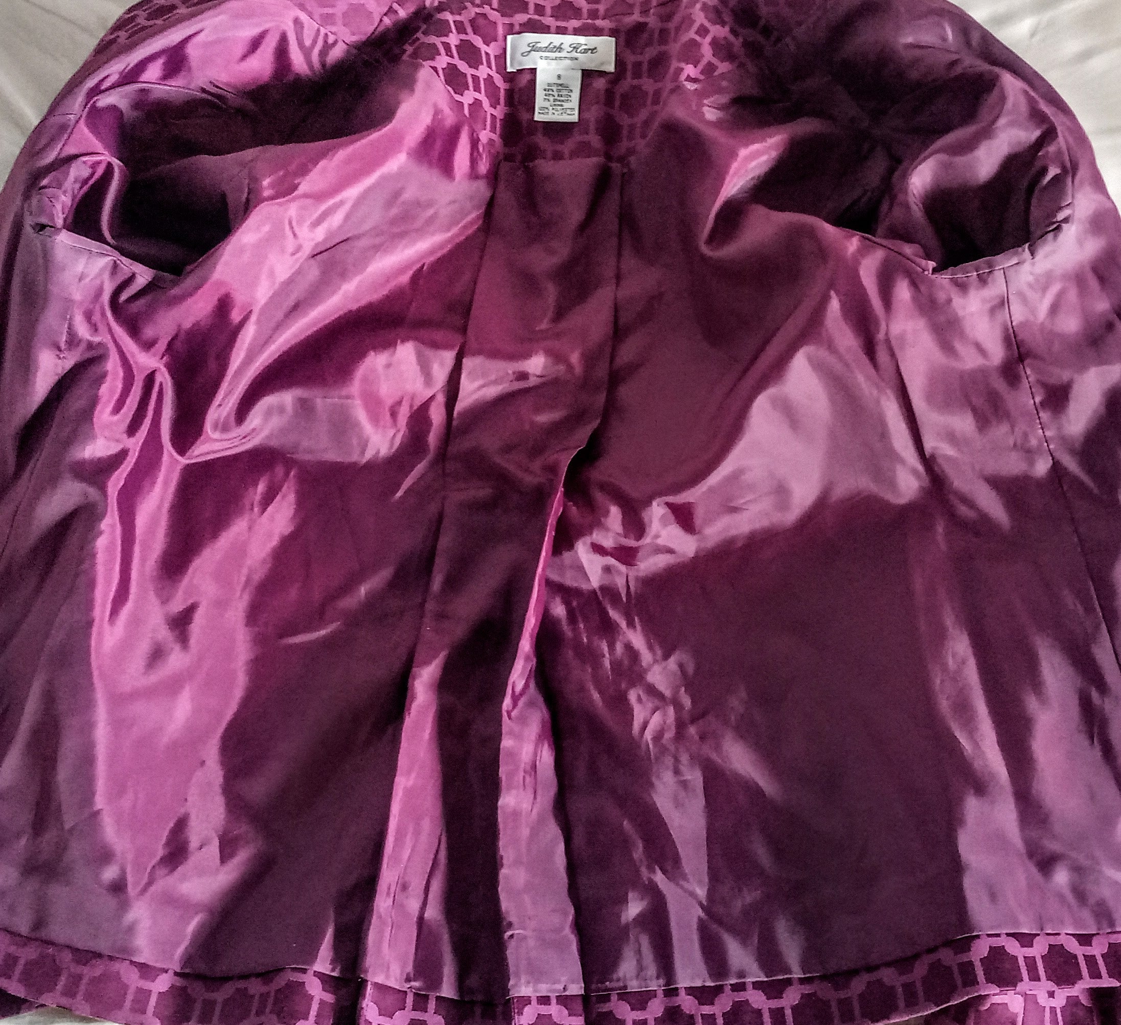 Vintage Maroon Jacquard Cotton Jacket By Judith Hart | Shop THRILLING