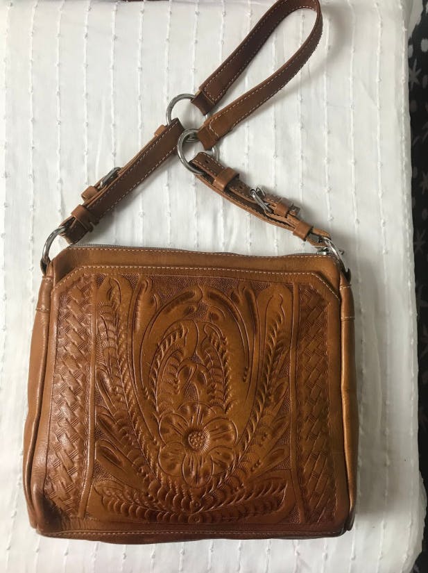 Vintage 70's Hand Tooled Leather Shoulder Bag | Shop THRILLING