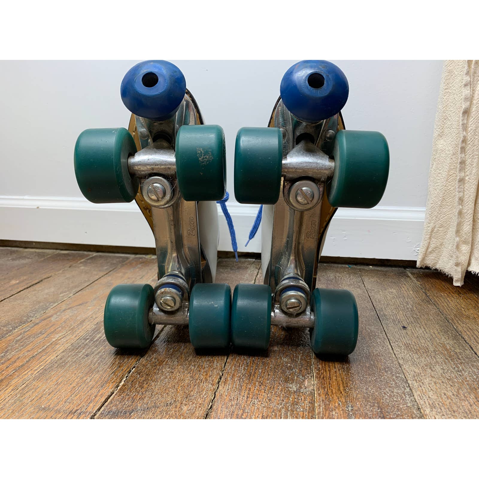 Vintage 70s Retro White Blue Leather Roller Skates by Pacer | Shop ...