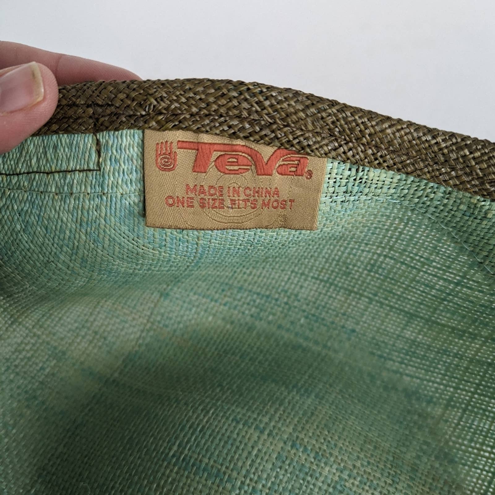 Vintage Raffia Rattan Straw Baseball Cap Mint Green Brown by Teva ...