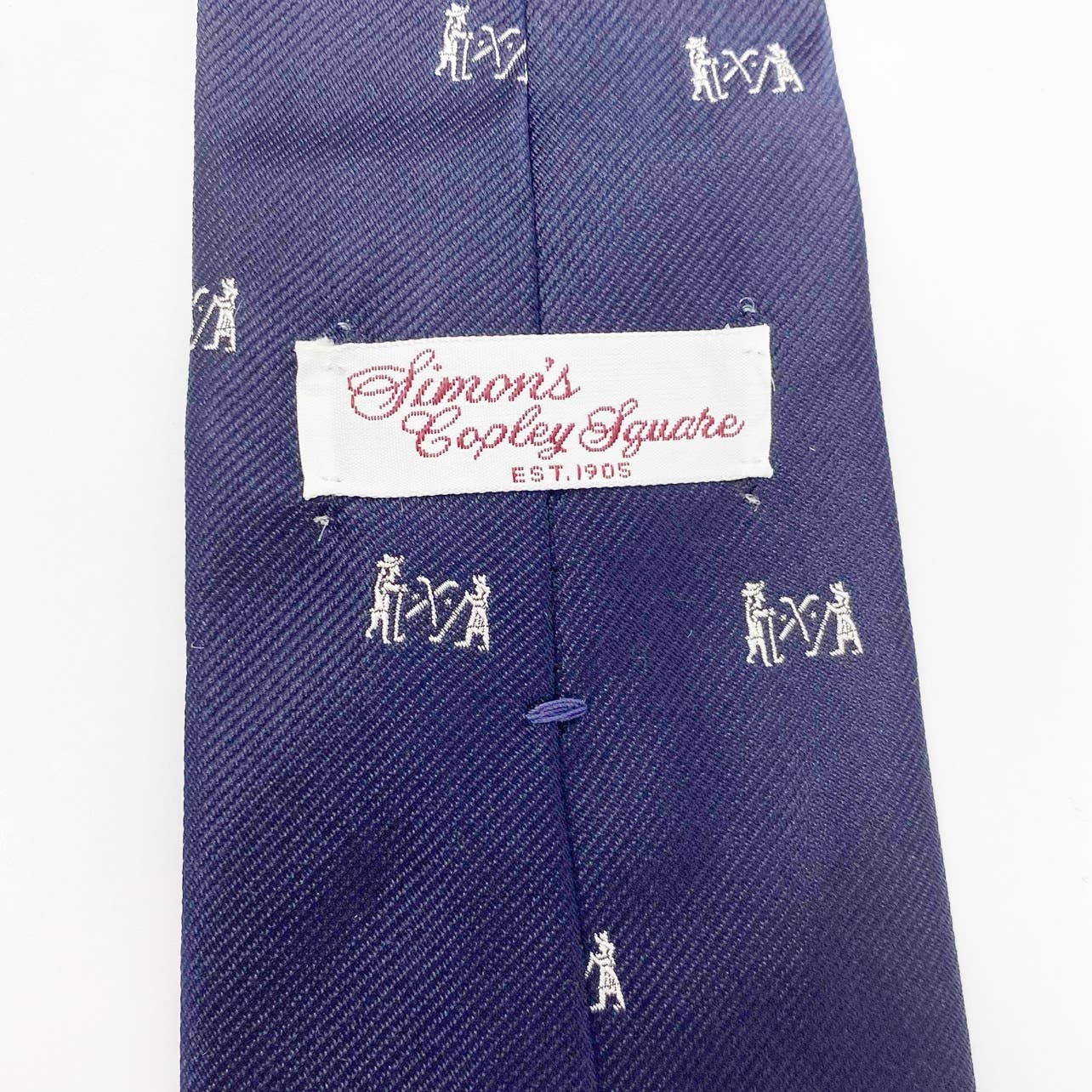 Square Vintage Navy Blue Hockey Themed Tie by Simon's Copley Square ...