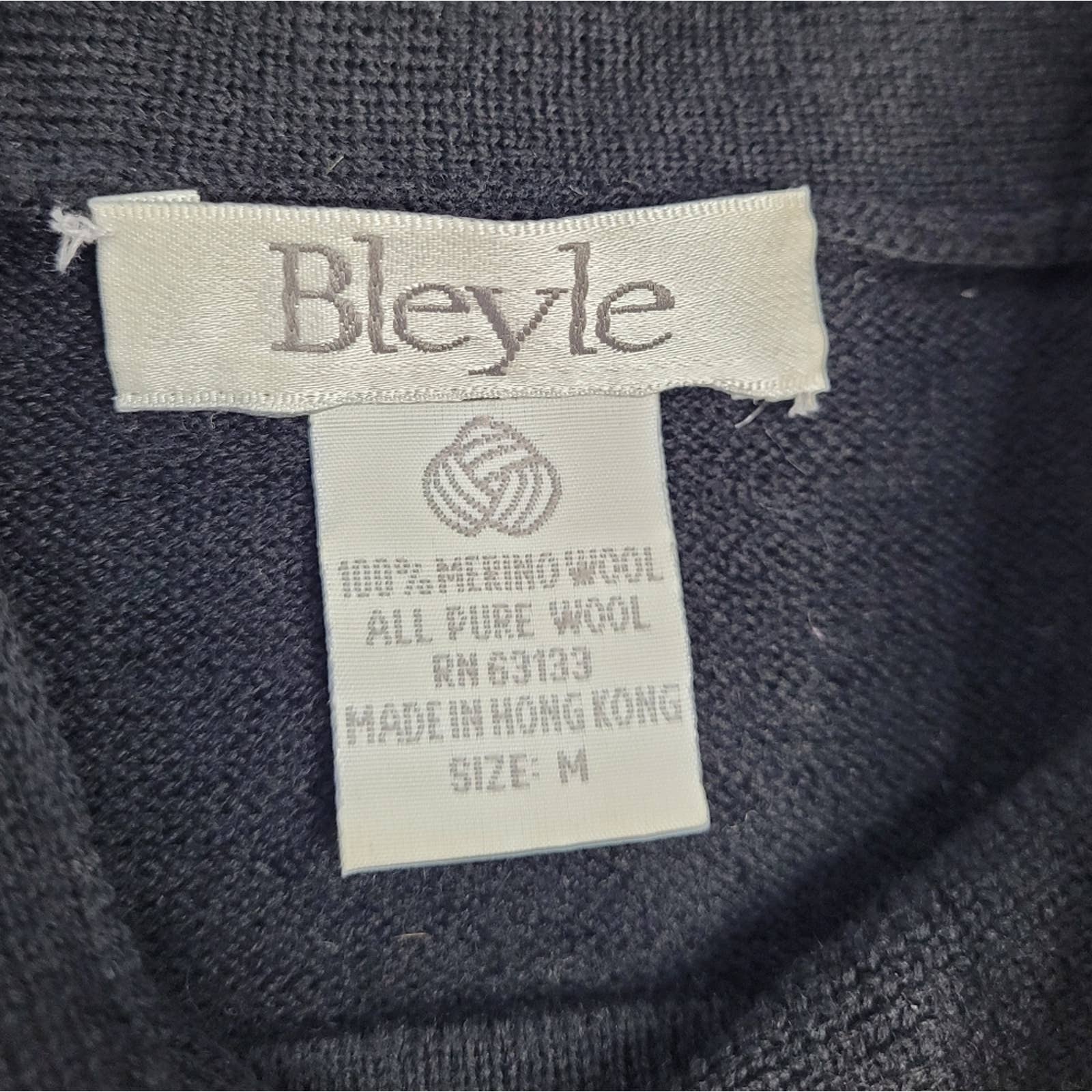 Vintage 80’s Bleyle Tie Neck Black Marino Wool Sweater by Bleyle | Shop ...