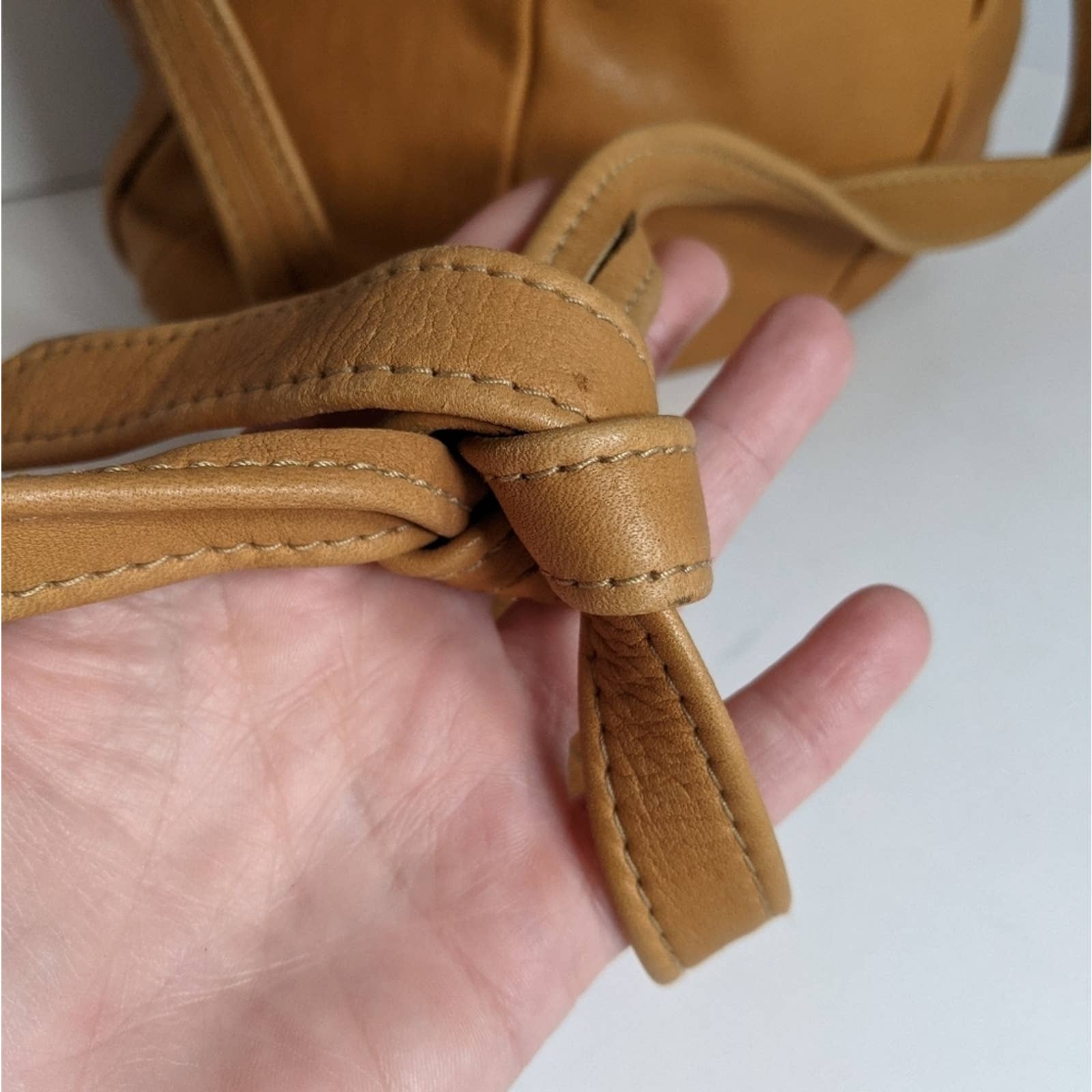 Vintage Leather Drawstring Bucket Bag Handmade by JWM Derrr - Portland ...