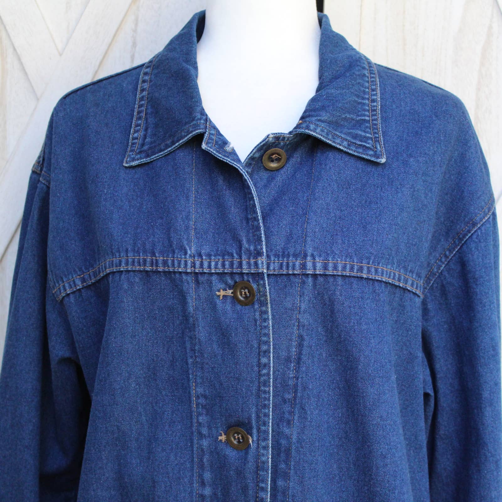 Vintage Womens Original Ty Wear Long Length Blue Jean Denim Jacket by ...