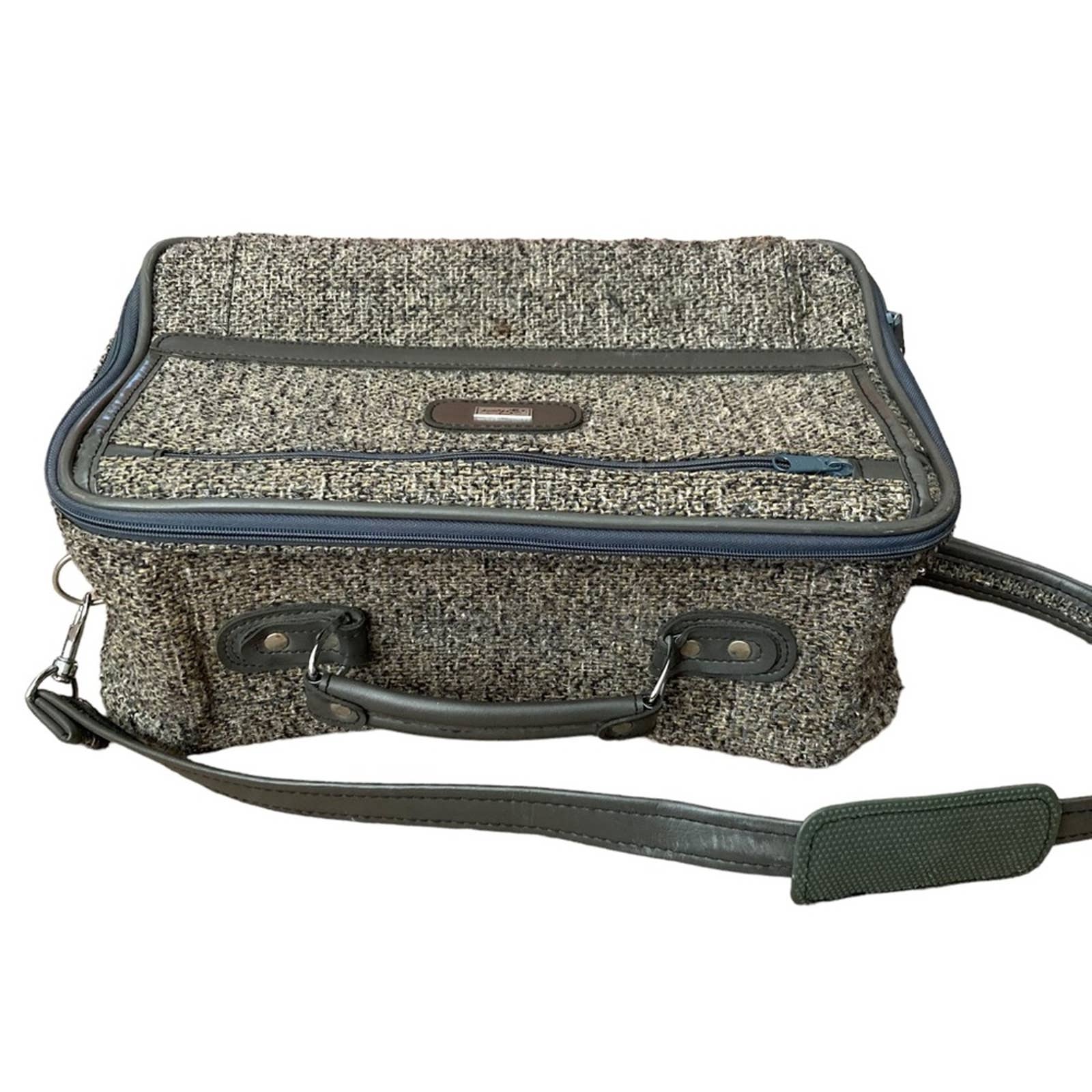 Vintage 50s Tweed Shoulder Bag Carry On Luggage Travel Bag Suitcase by ...