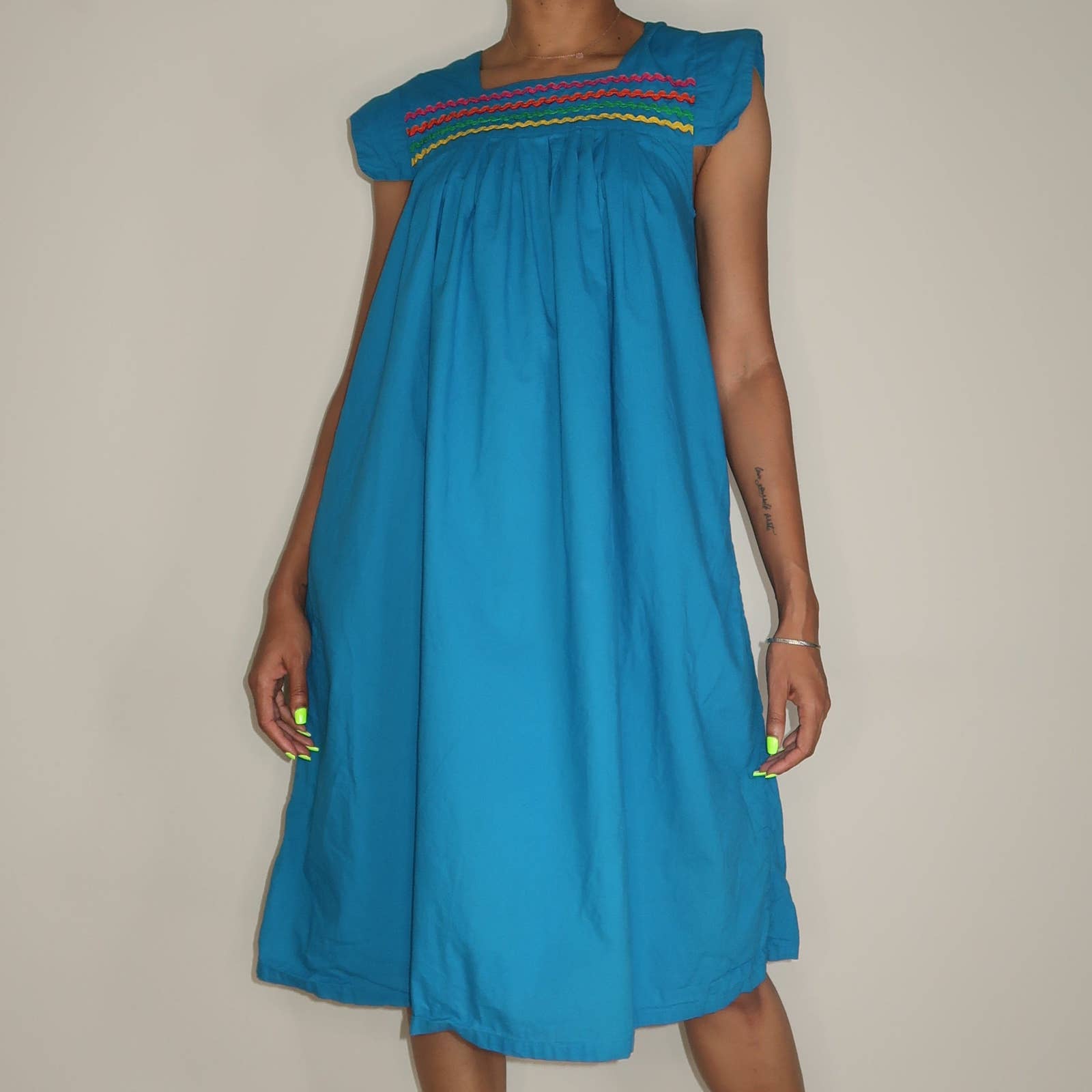 Vintage Turquoise Cotton Dress by Donna | Shop THRILLING