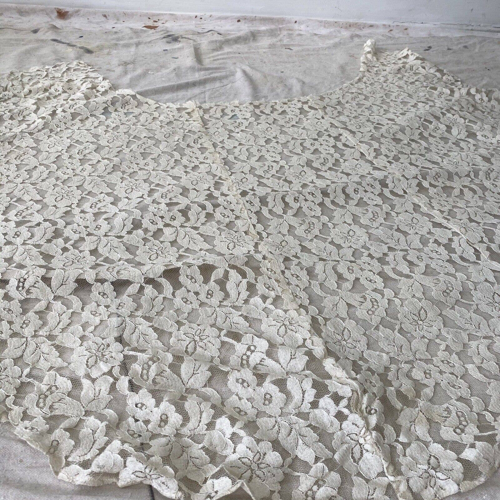 Vintage Antique 30s Sheer Bias Cut Net Lace Dress with Cape Shawl ...