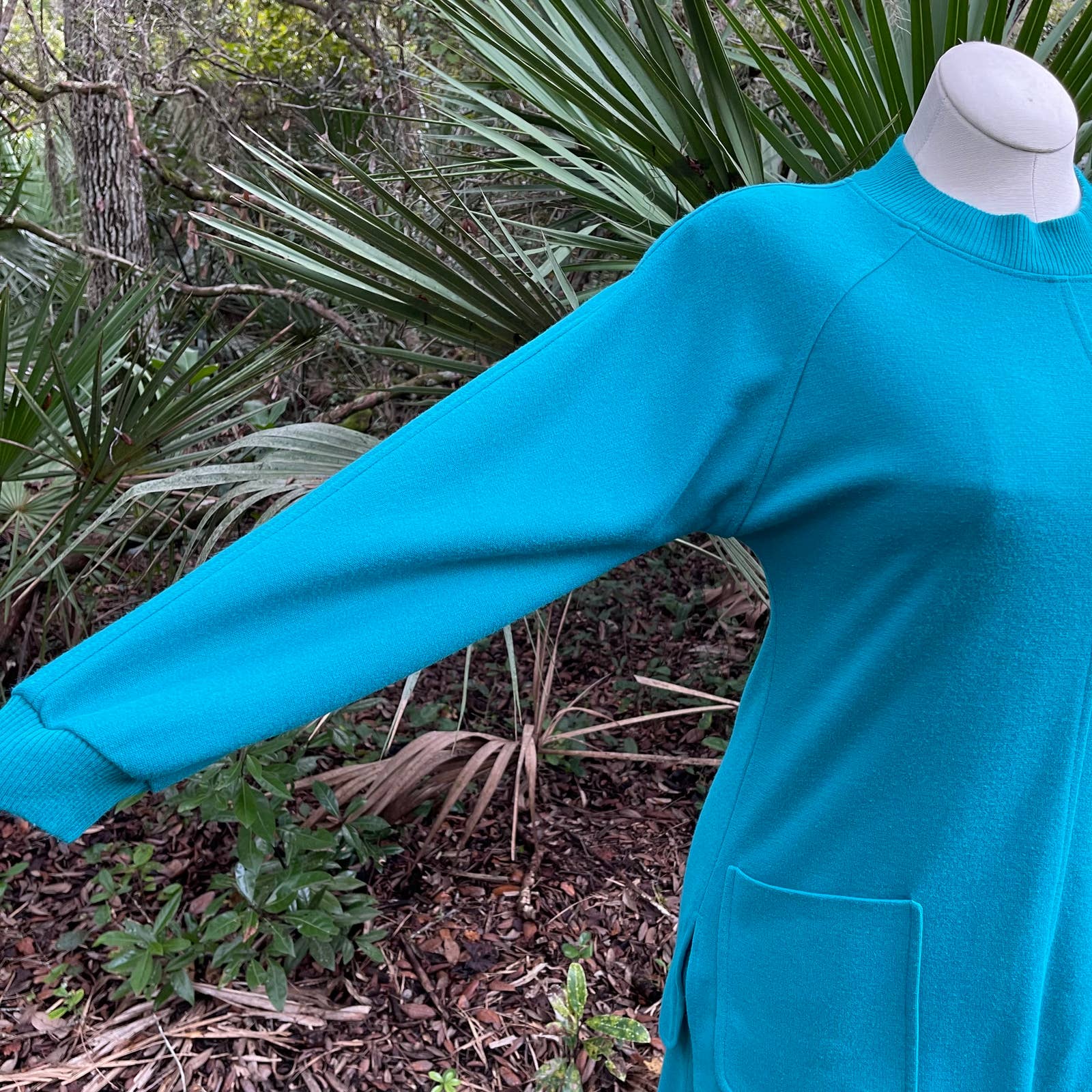 Vintage 80s Teal Knit Skirt Set Sweatshirt Long Sleeve by Country ...