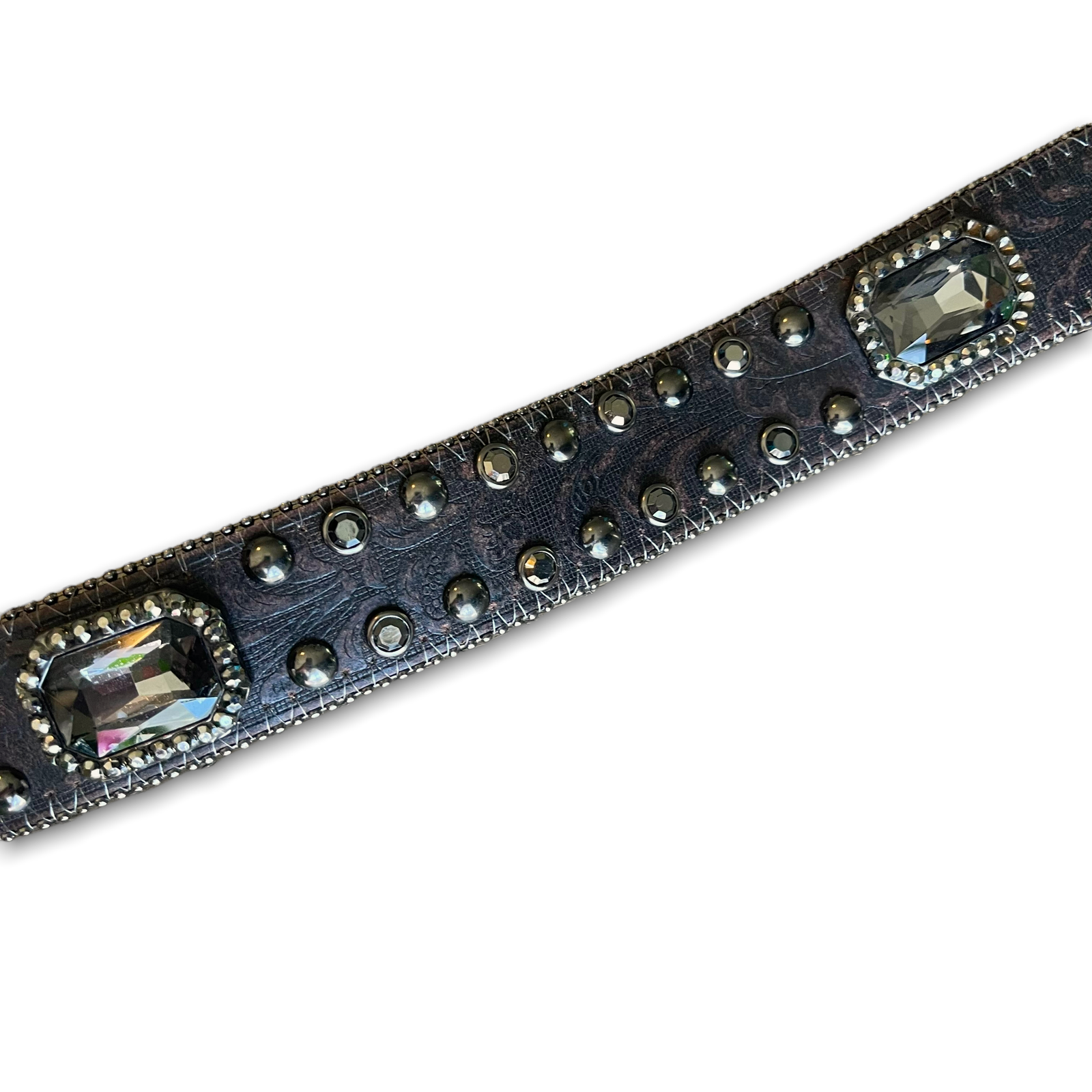 Vintage 00s Chunky Bedazzled Leather Brown Belt | Shop THRILLING