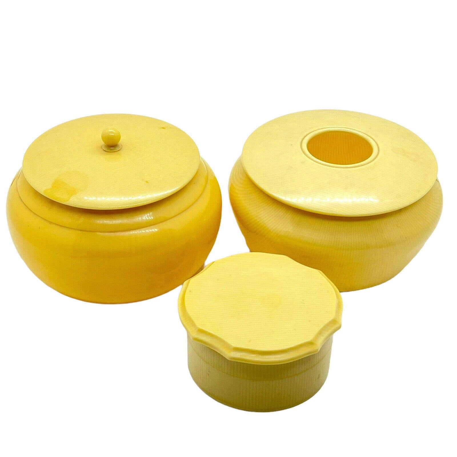 Vintage Pyralin Du Barry French Ivory Celluloid 3 Pcs Vanity Set Hair ...