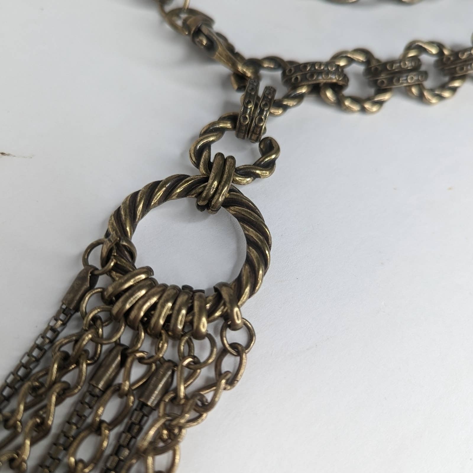 Vintage 80s 90s Chain Belt Brass Tone Fringe | Shop THRILLING