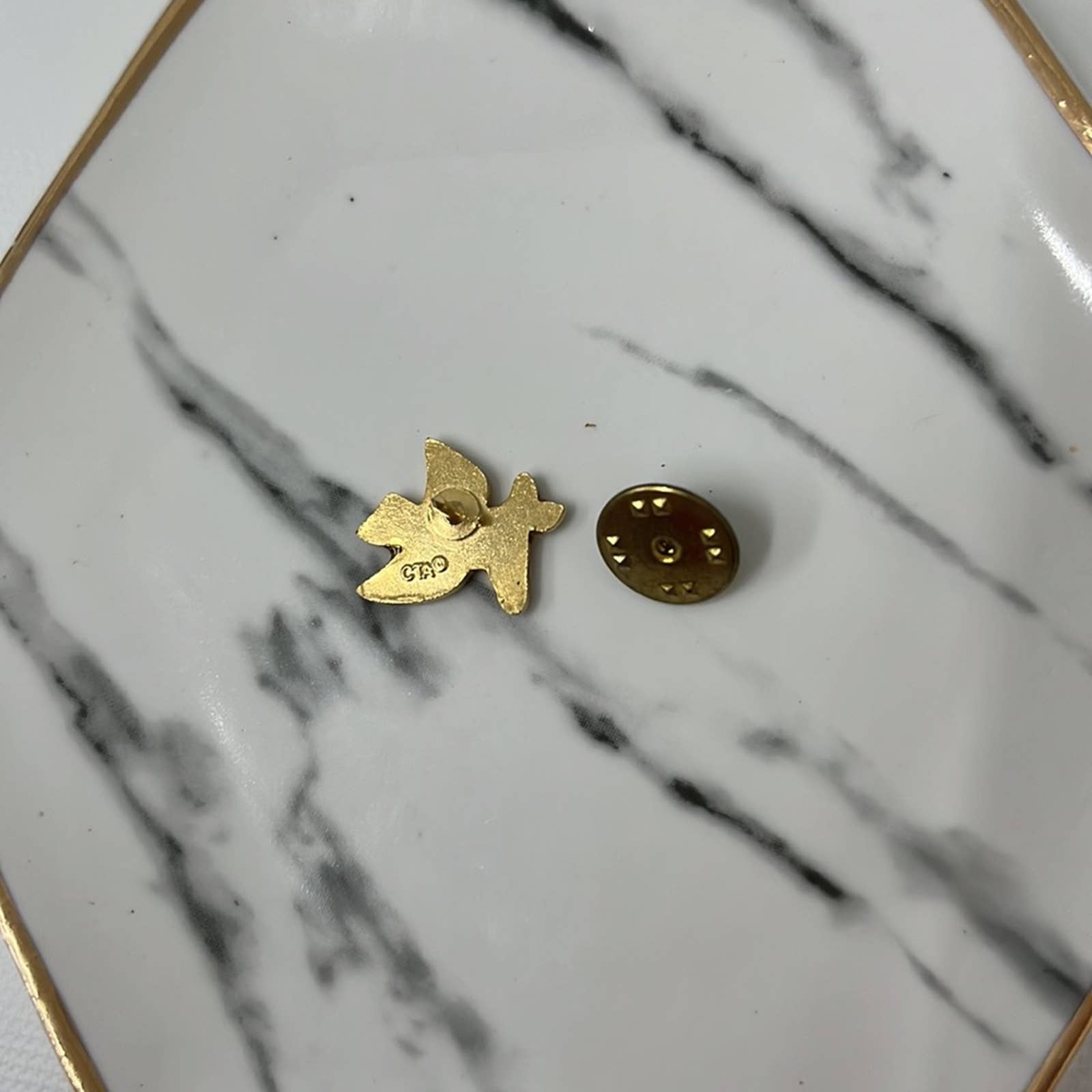 Vintage Dove Olive Branch Brooch Pin Peace Symbol Gold Tone Cream Oliv ...