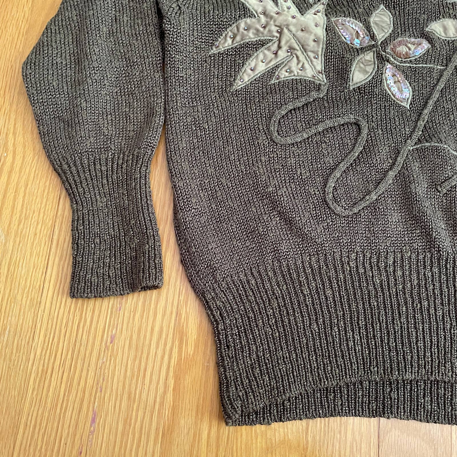 Vintage Kabri 80s Brown V-Neck Sweater Leaf Fall Motif by Kabri | Shop ...