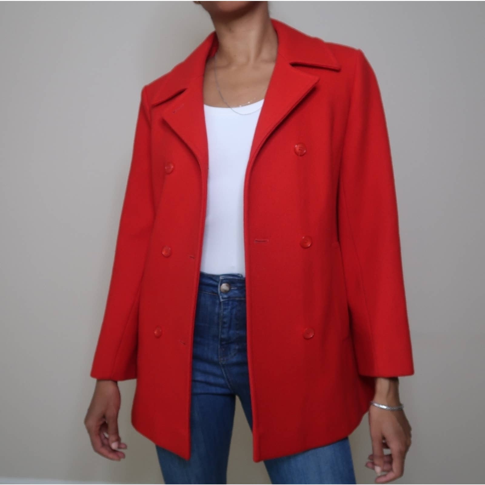 Vintage Red Wool Pea Coat By Pendleton | Shop THRILLING