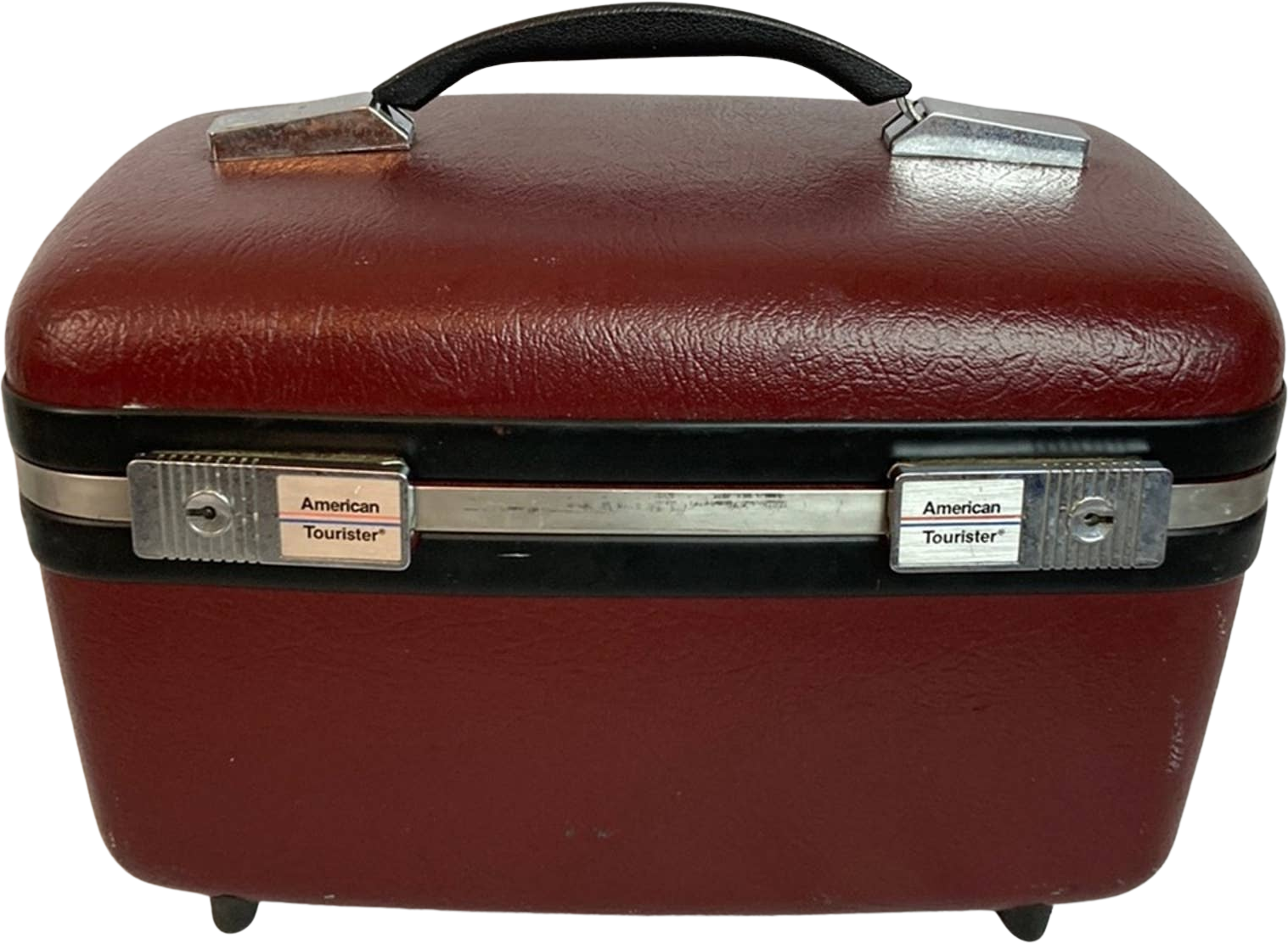 Vintage American Tourister Hard Shell Train Case Travel Bag Weekender ...