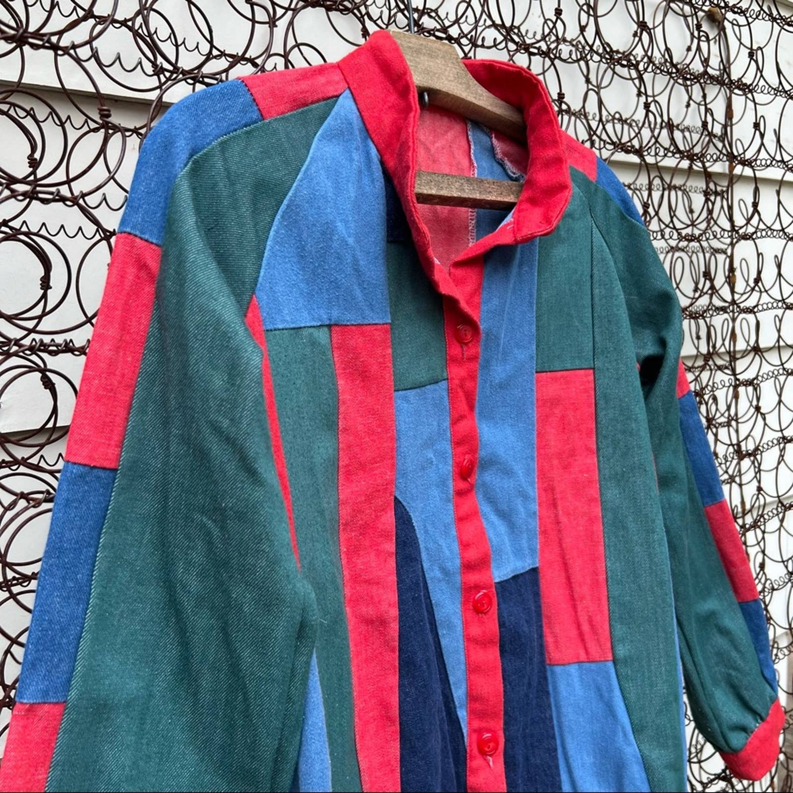 Vintage Handmade Colorblock Denim Patchwork Jean Jacket | Shop THRILLING