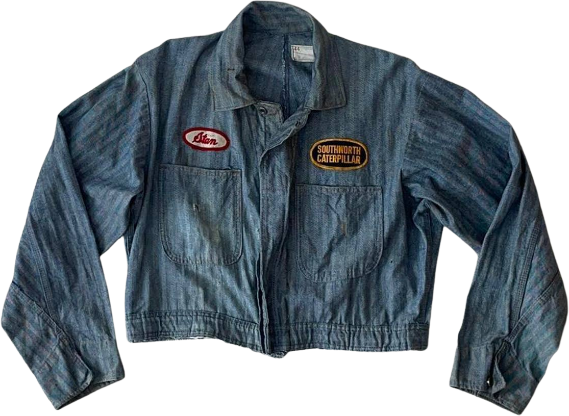 Vintage 60s Hbt Distressed Caterpillar Mechanics Diy Coverall Jacket ...