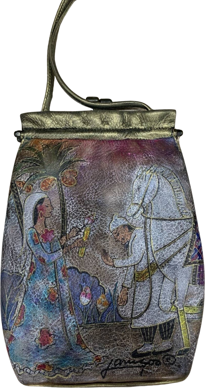 Vintage Jane Yoo Hand Painted Wearable Art Crossbody Bag by Jane Yoo ...