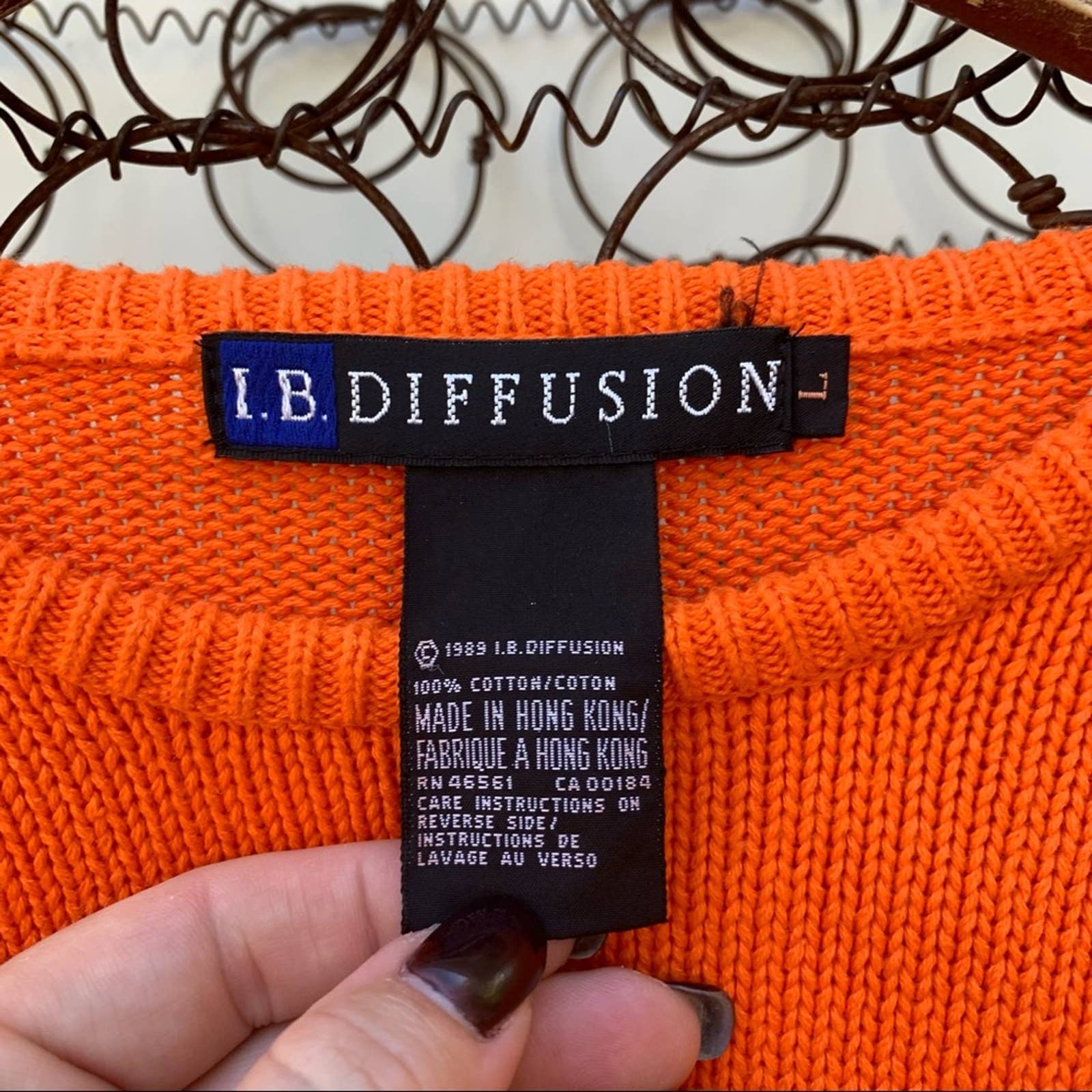 Vintage 80s Ib Diffusion’s Bright Orange Crewneck Sweater by Ib Diffus ...