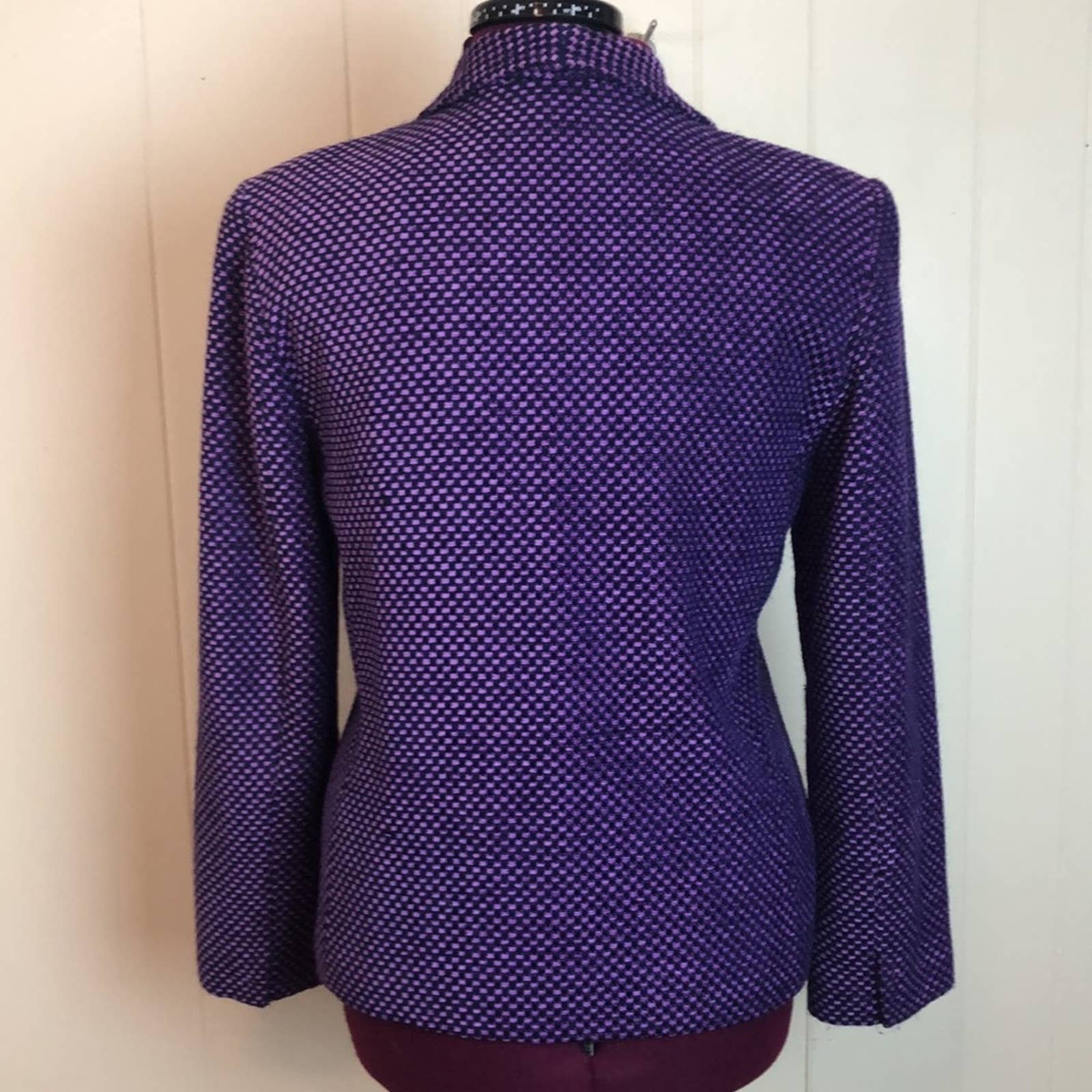 Vintage 80s 90s Doncaster Woven Wool Blazer Classic Career Suit Jacket ...