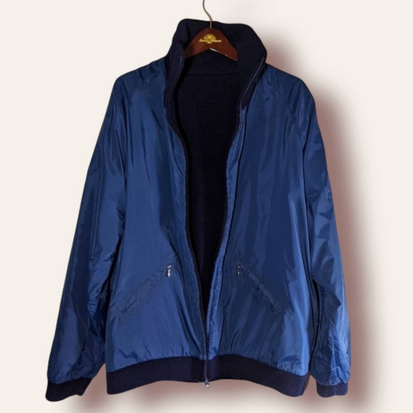 Vintage Reversible Wool Sweater Nylon Wind Breaker by Tm Athletics ...