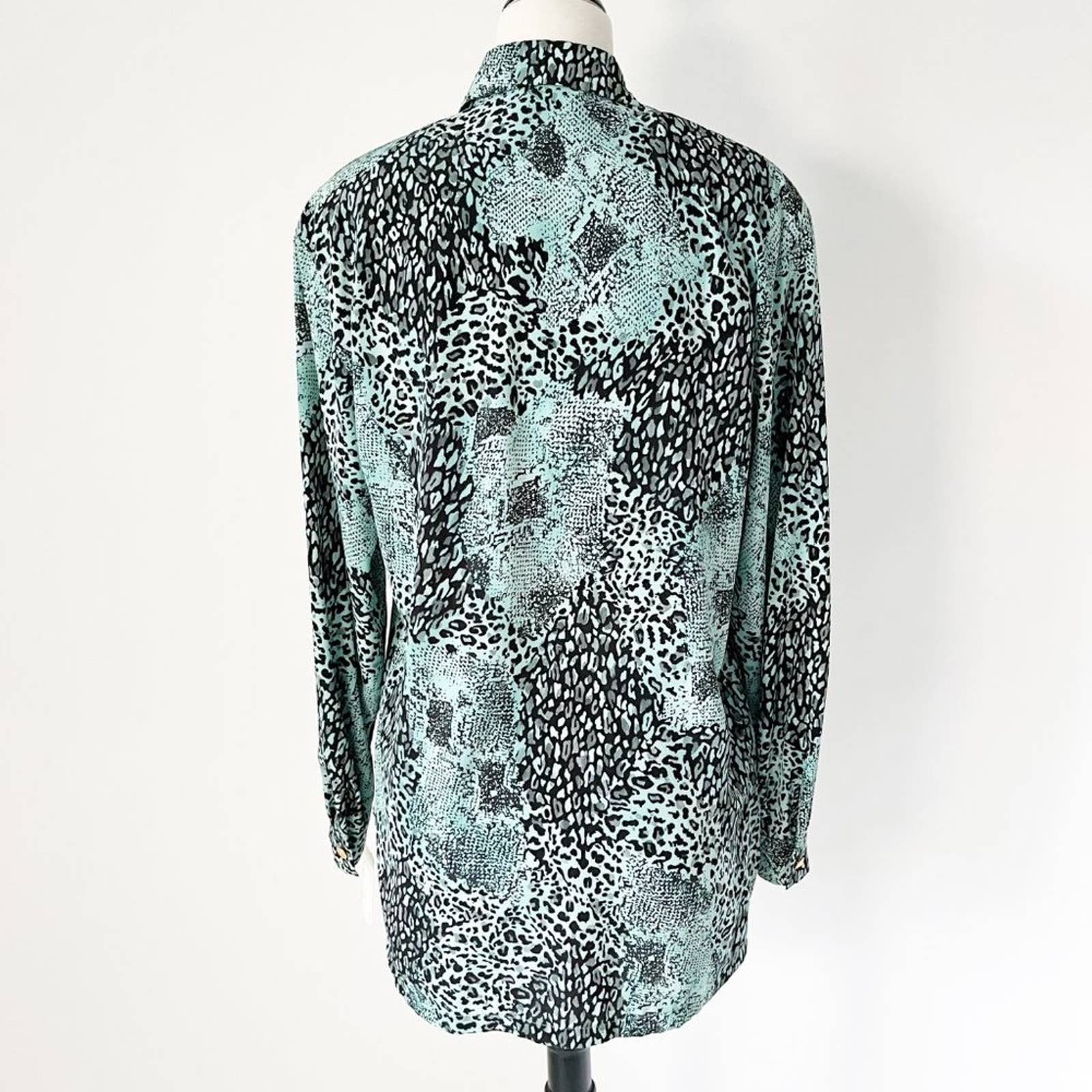 Vintage Basler Women's Teal Mixed Animal Prints Tunic Blouse | Shop ...