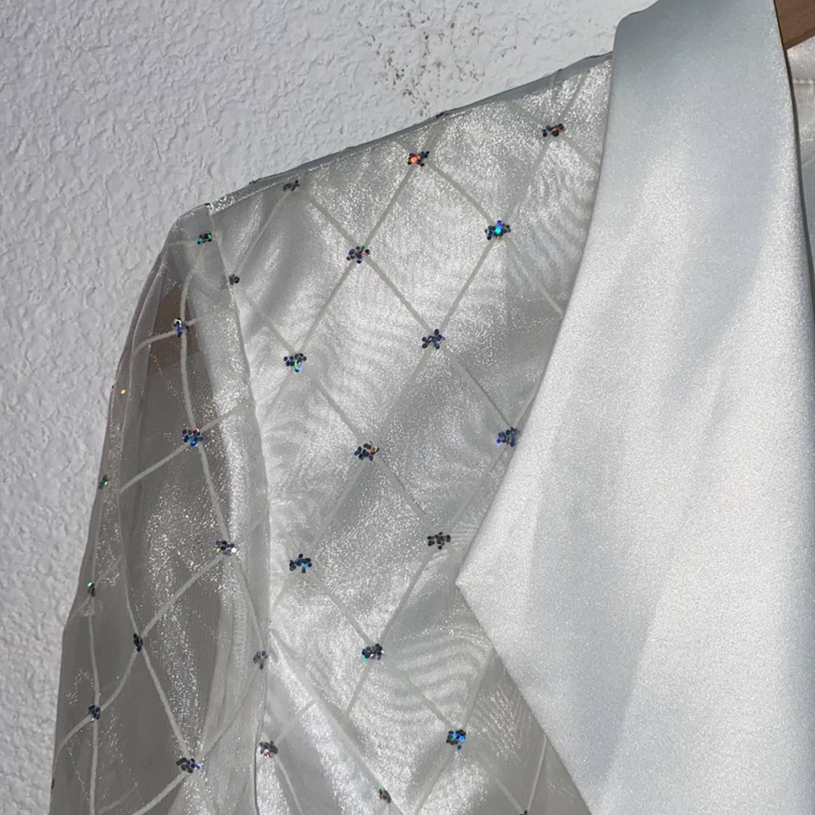 Vintage White Jacket Formal Sheer Breathable Wedding Sparkle M by R ...