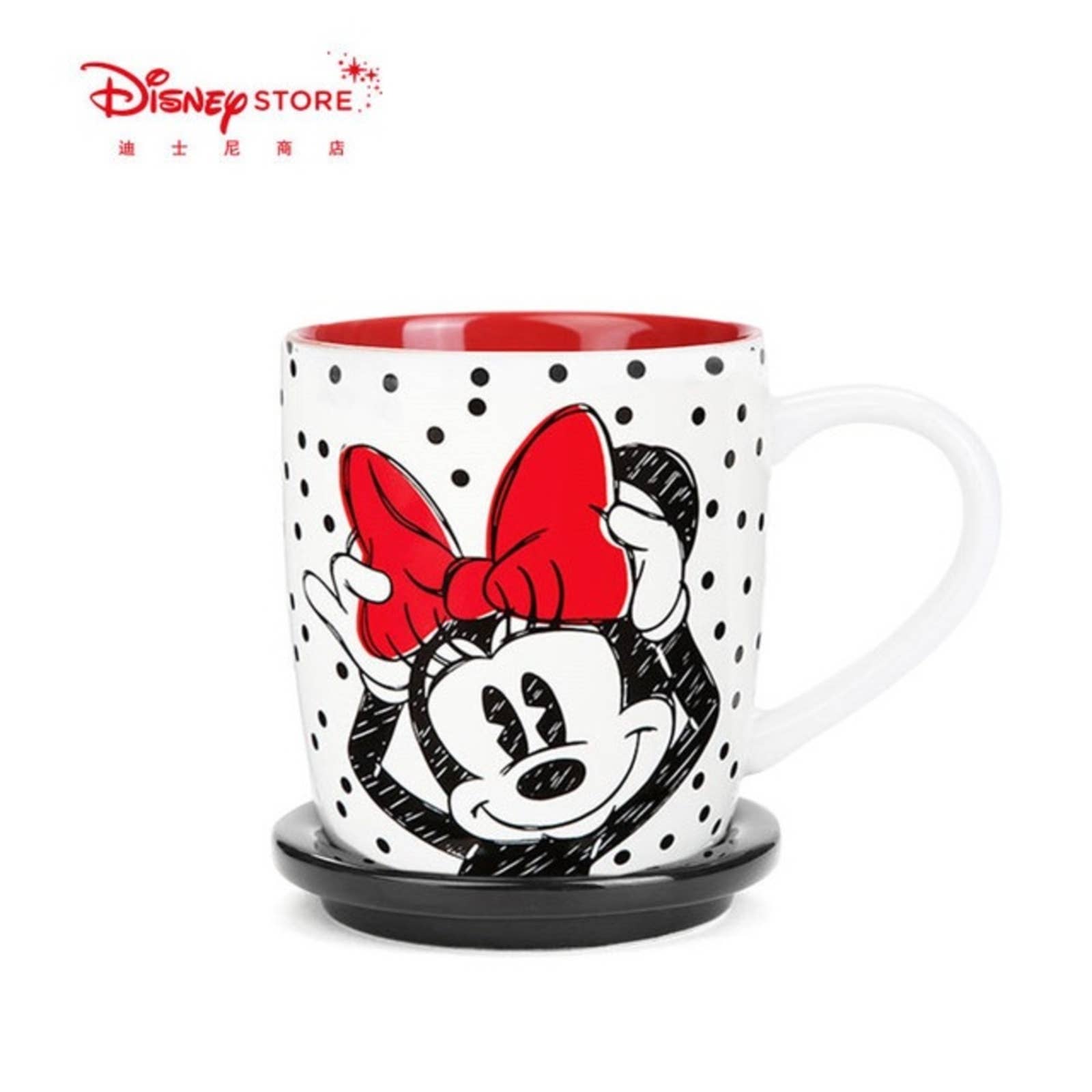 Vintage Disney Minnie Coffee Mug Tea Cup White Black Red 8. 45 Fl Oz ...