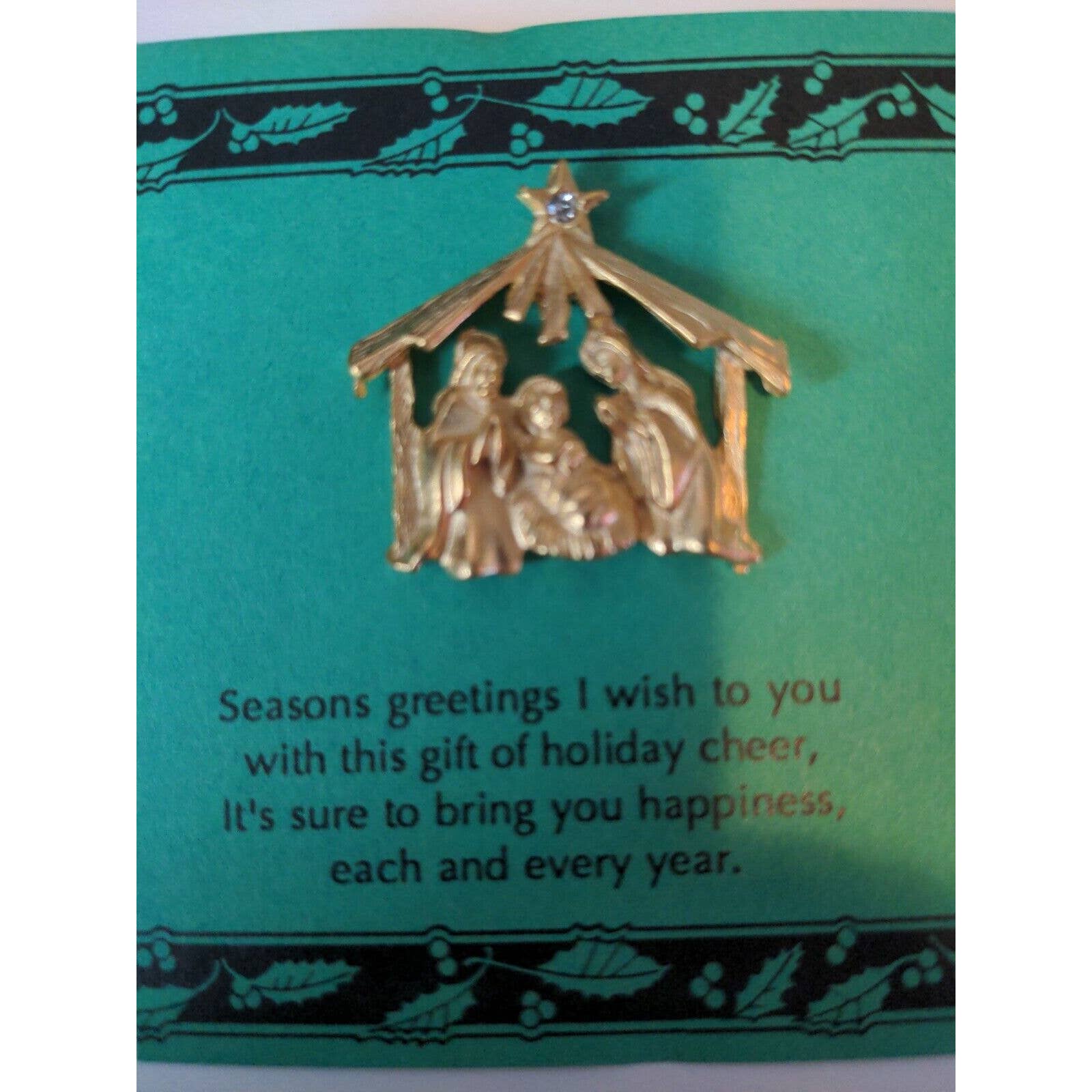 Vintage Nativity Scene 3d Jesus Manger Holiday Christmas Tack Pin 1. 25 ...