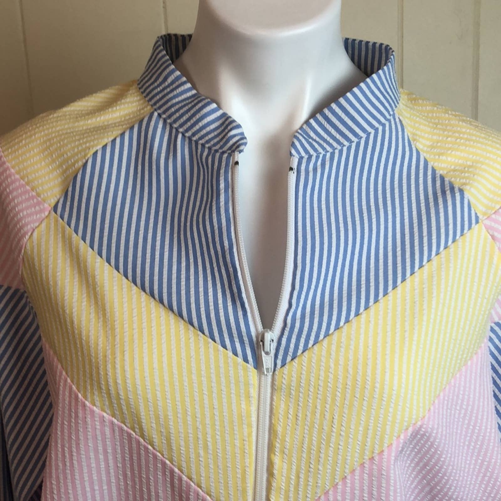 Vintage 90s Colorblock Pastel Golden Girls Jacket Medium Lightweight S ...
