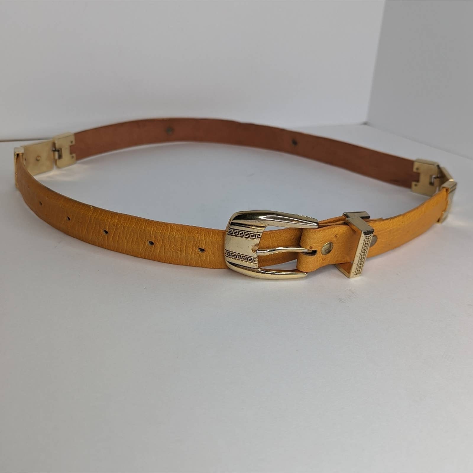 Vintage Ostrich Leather Segmented Belt Gold Tone 36 Wild West Belts by ...