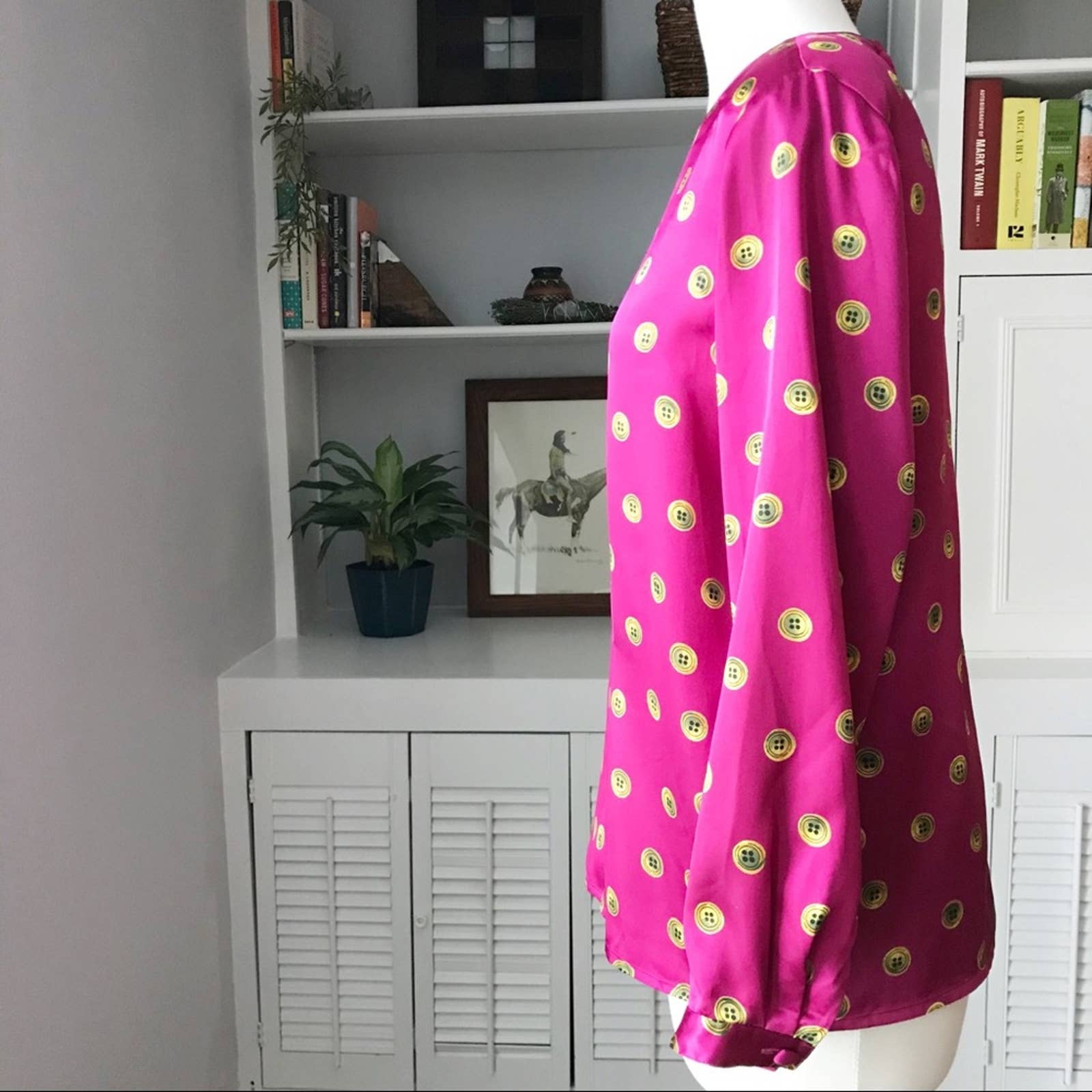 Vintage Women's Pink Button Back Blouse by Austin Reed | Shop THRILLING