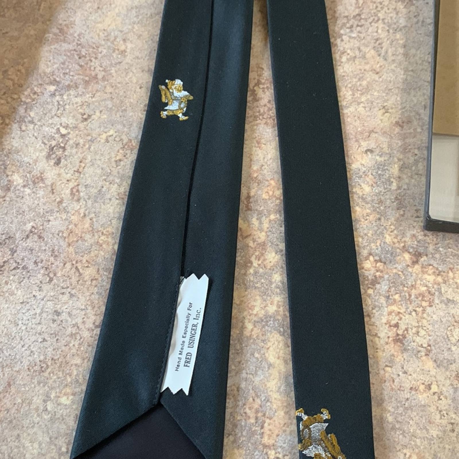 Vintage Silk German Crest Skinny Tie by Fred Usinger’s | Shop THRILLING