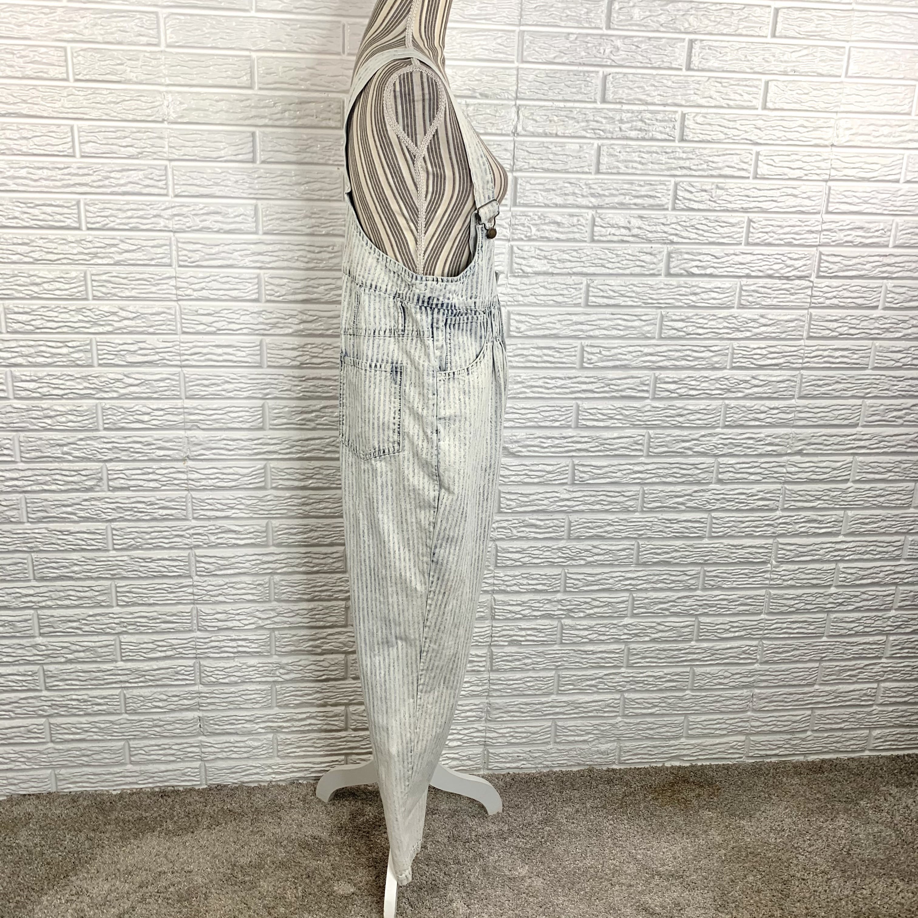 Vintage Striped Acid Wash Denim Overalls by Power | Shop THRILLING