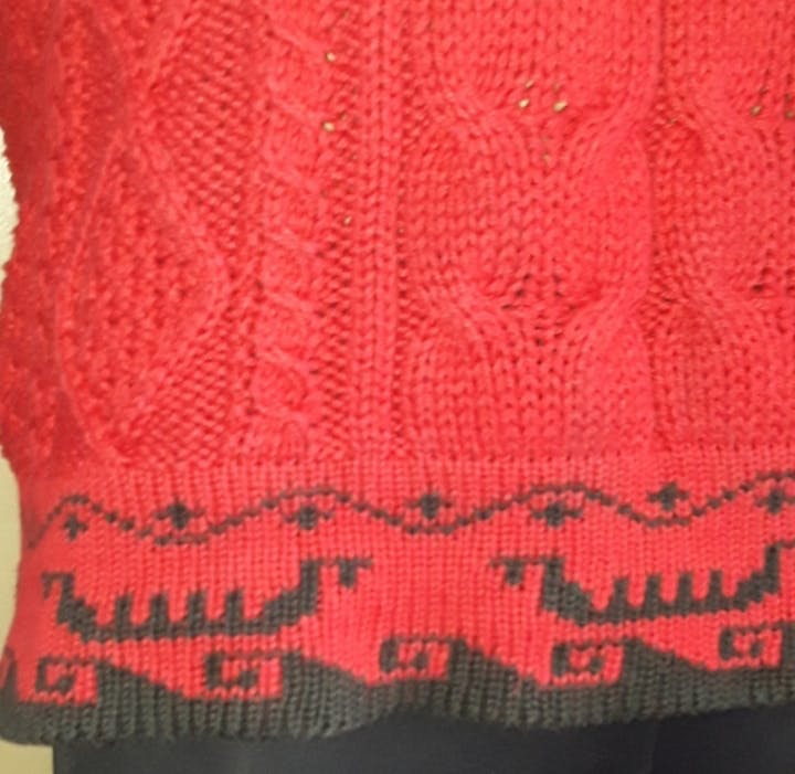 Vintage 90's Bright Red Greek Key Ship Sweater by British Passage ...