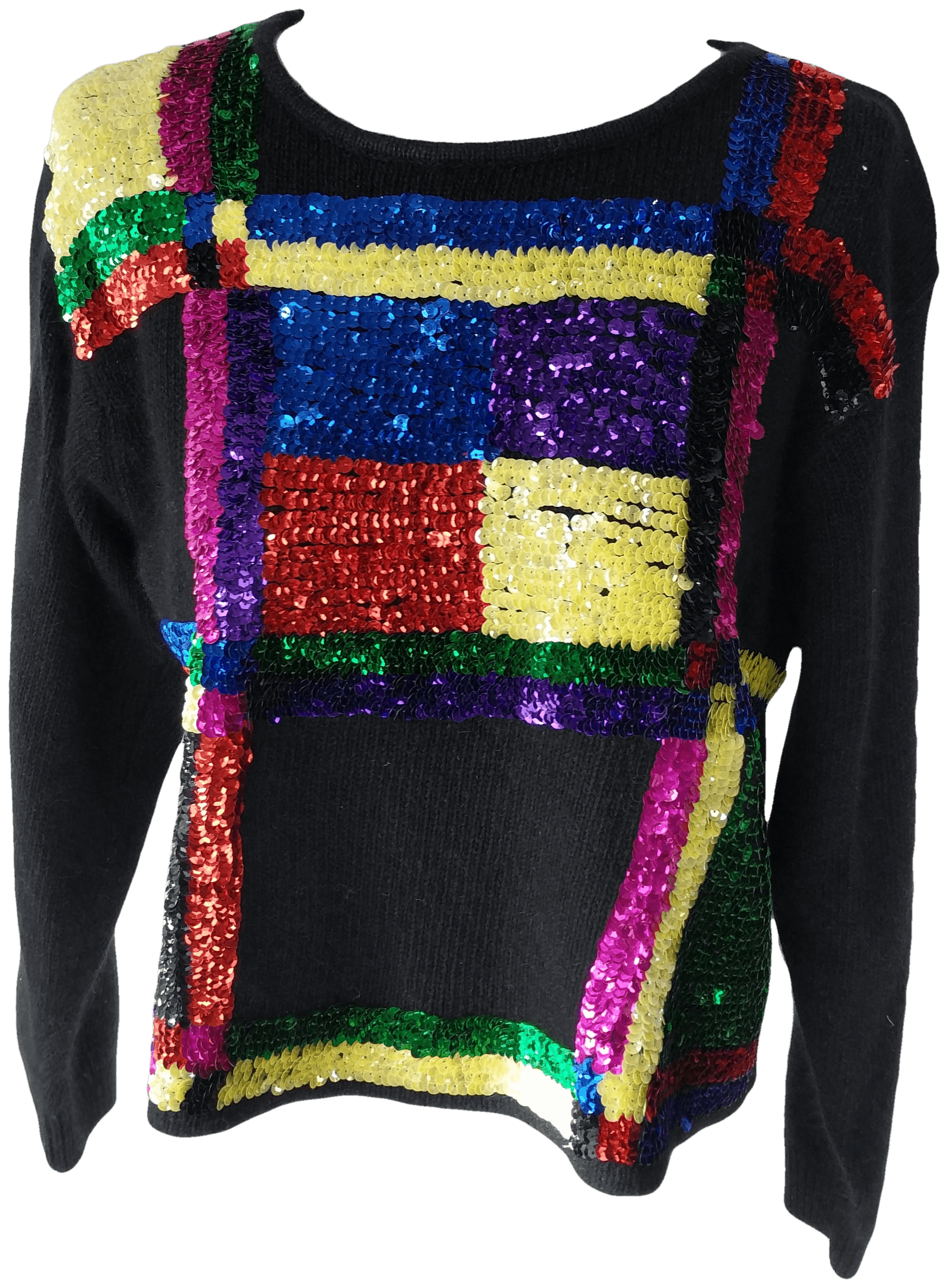 Vintage 80's Sequin Colorblock Sweater by Forenza | Shop THRILLING