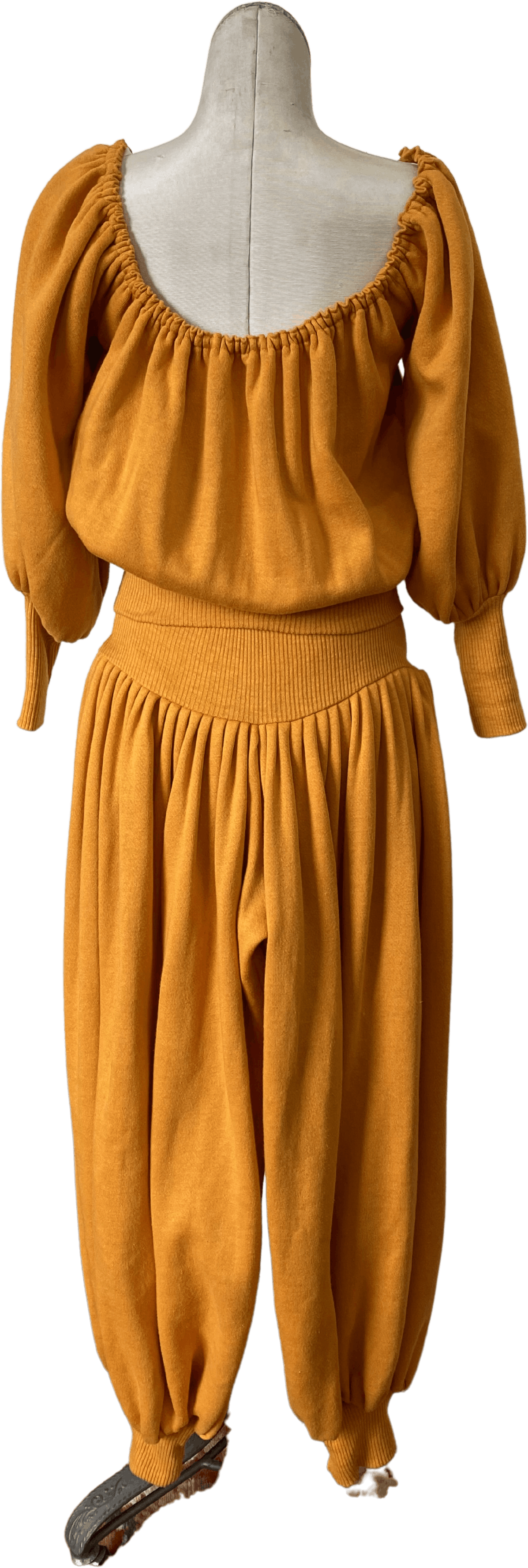 Vintage 80's Butternut Squash Colored Two Piece Sweatshirt and Pants ...