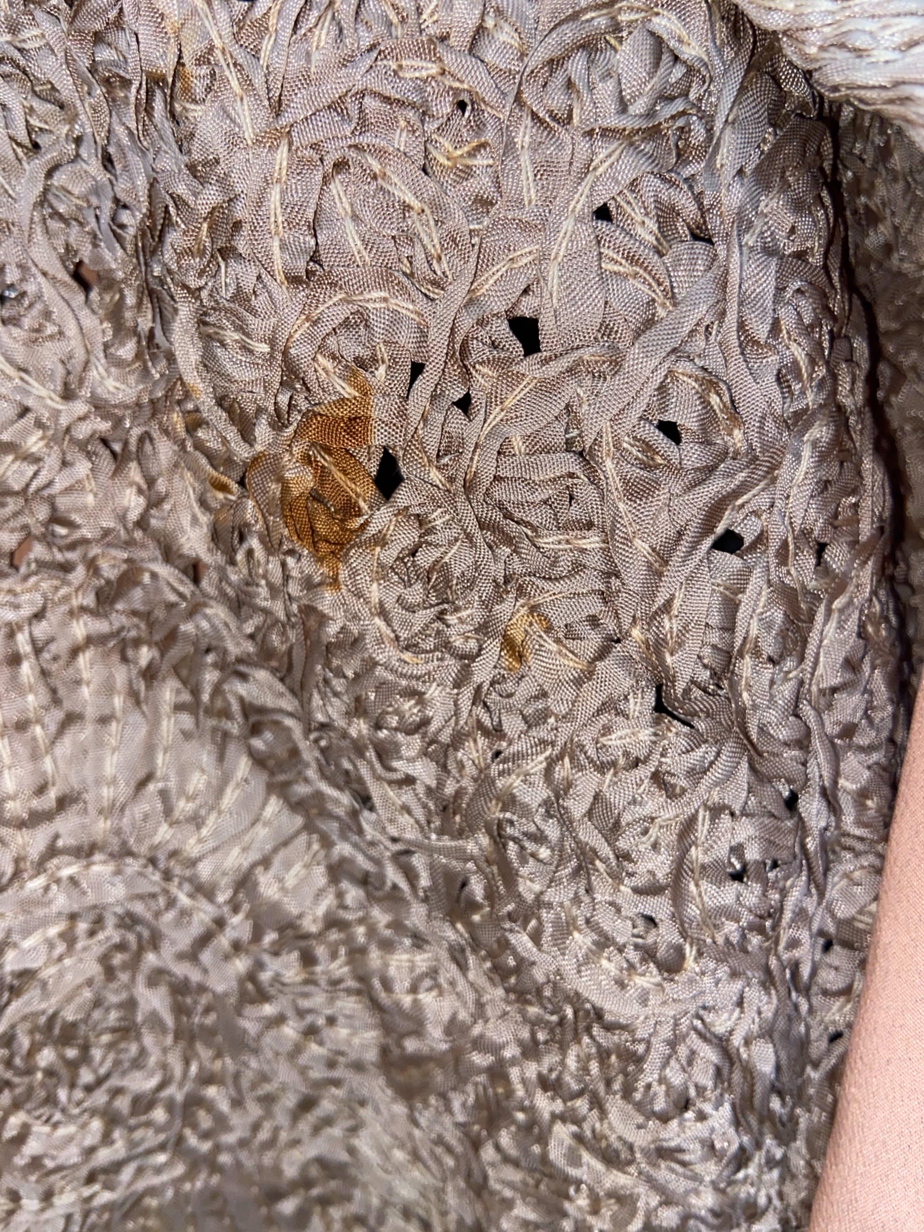 Vintage Tan Colored Hand Woven Ribbon Knit Suit by Mr Jacks. Waco ...