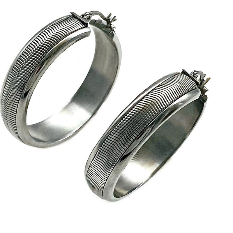Vintage Textured Massive Hoop Earrings by Nes Jewelry | Shop THRILLING