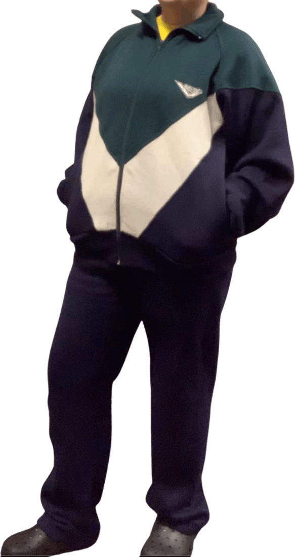 Vintage 90’s Green, White & Navy Fleece Tracksuit | Shop THRILLING