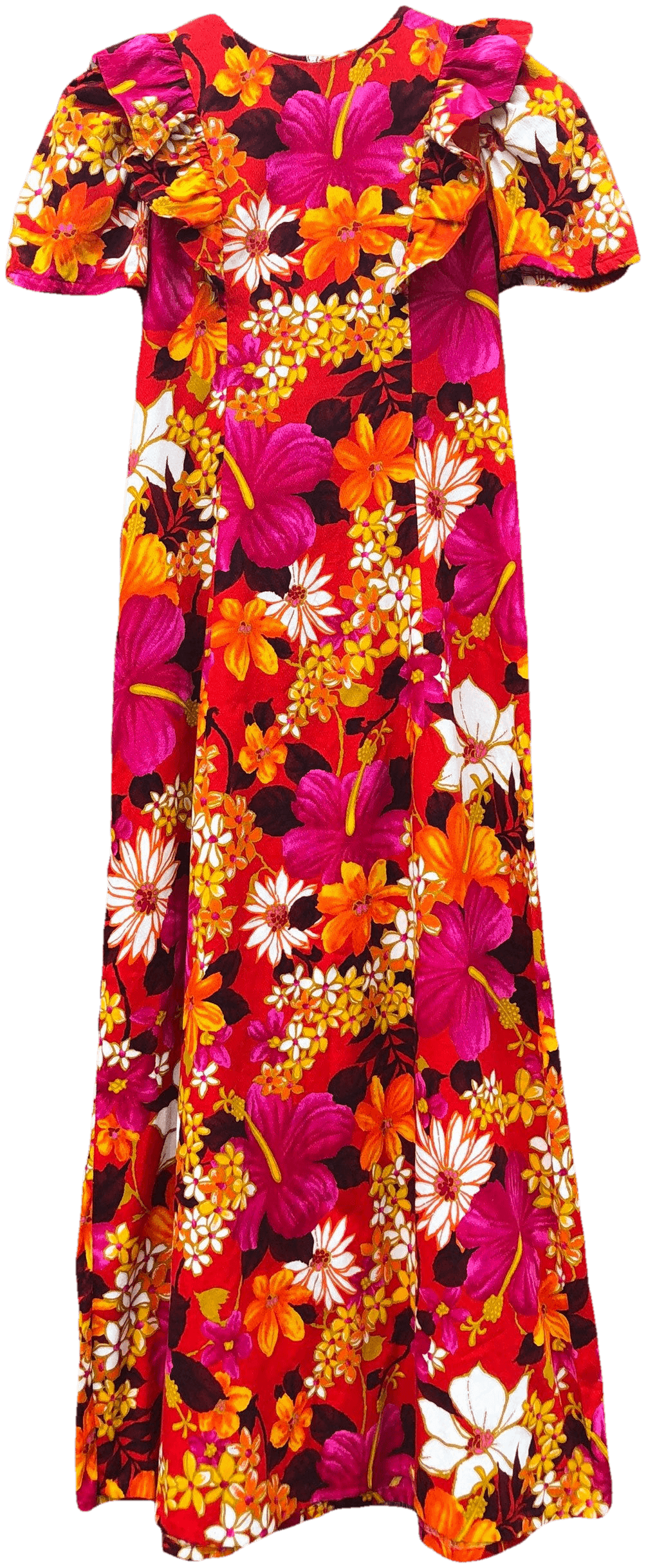 Vintage 60's Tropical Dreams Ruffle Maxi Dress by Hookano | Shop THRILLING