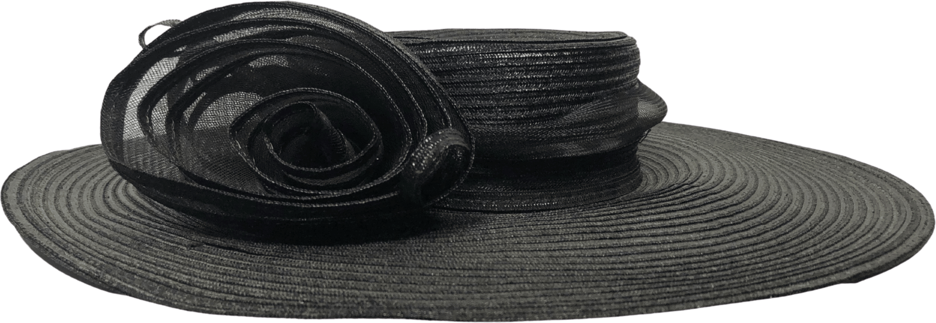 Vintage Wide Brimmed Black Hat with Flower by Bellini New York | Shop ...