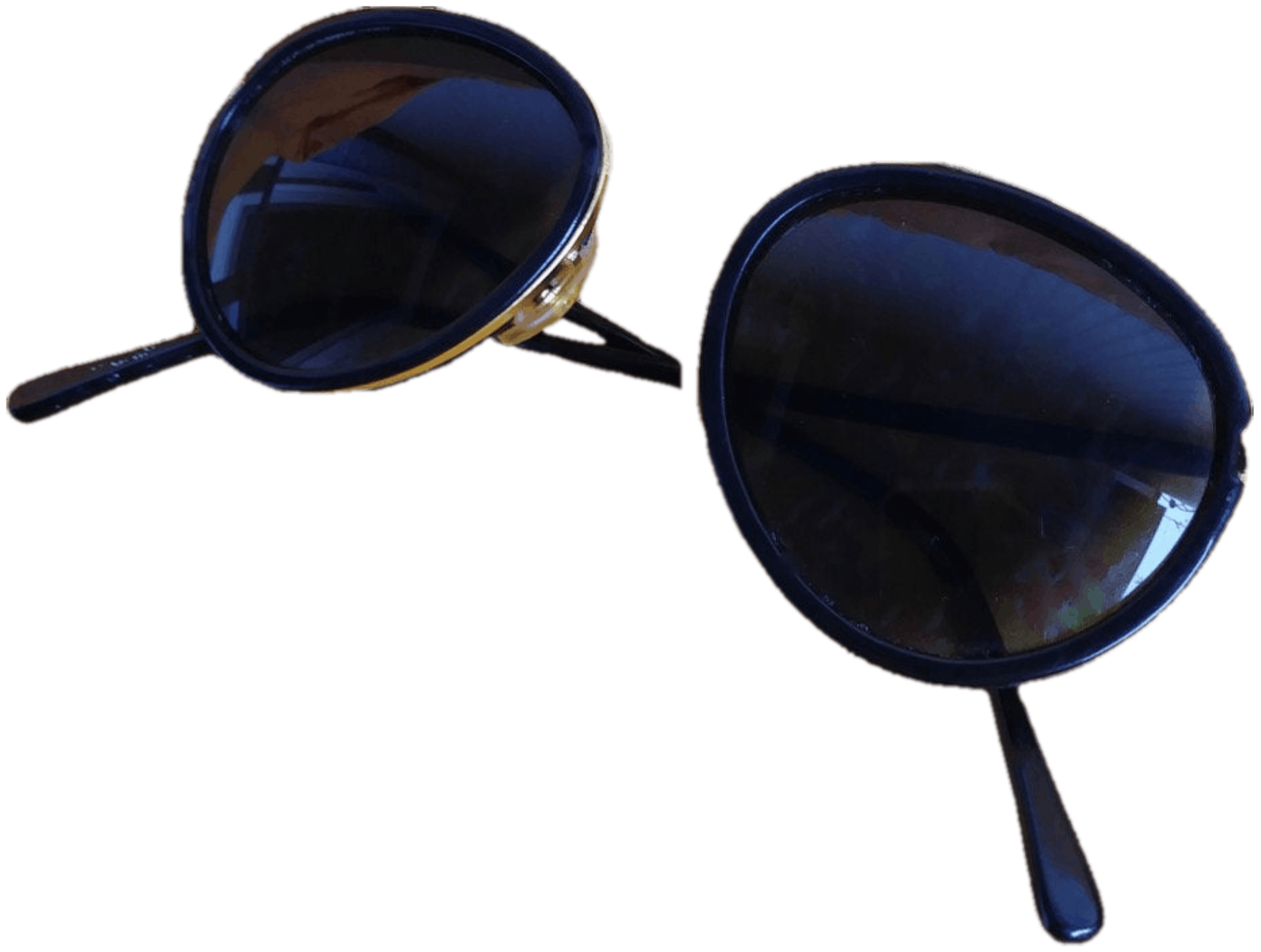 Vintage 80’s Black Round Aviator Sunglasses | Shop THRILLING