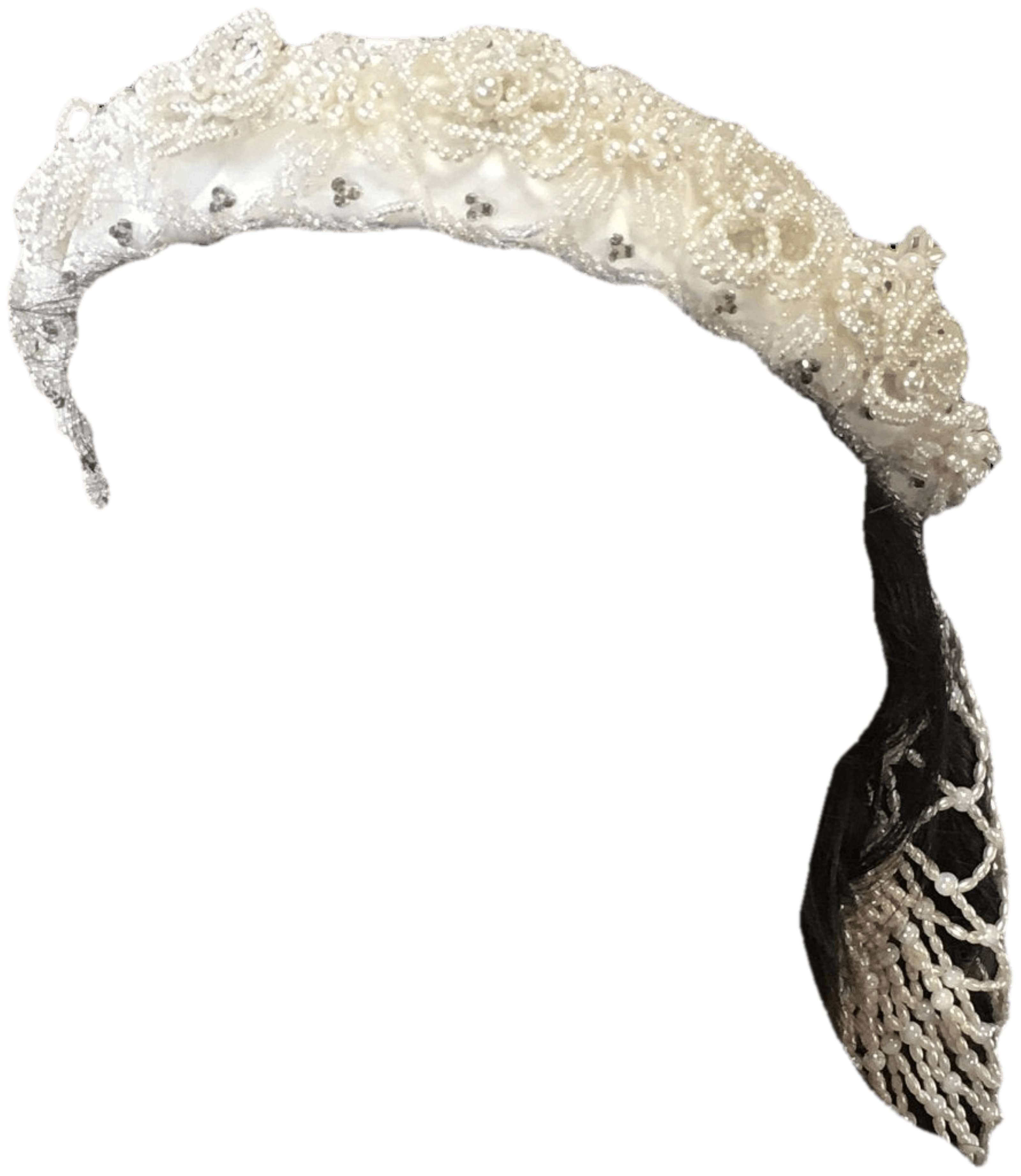 Vintage 70s Renissance Style Bridal Headpiece Beaded Snood | Shop THRILLING