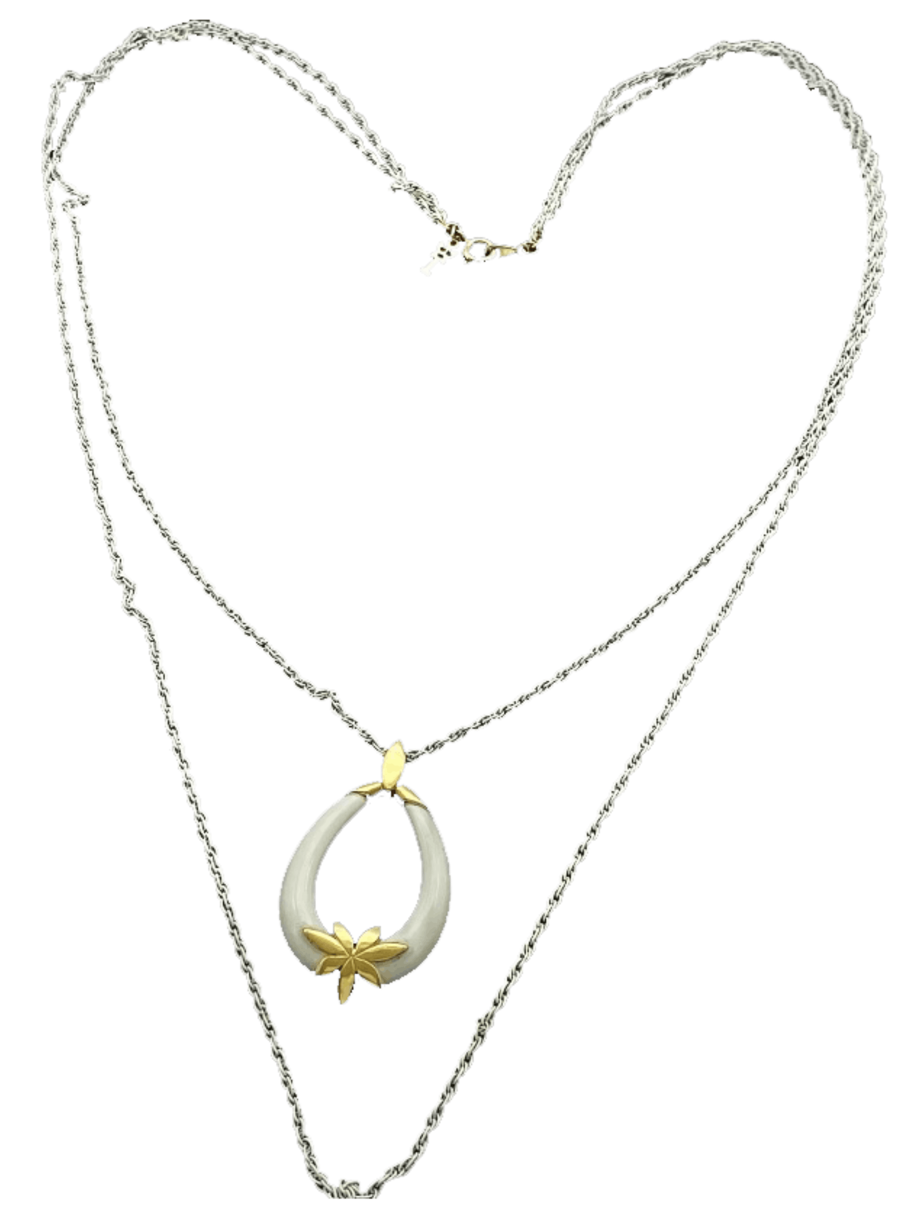 Vintage 60's White Enamel Collection Delicate Layered Chain Embellished ...